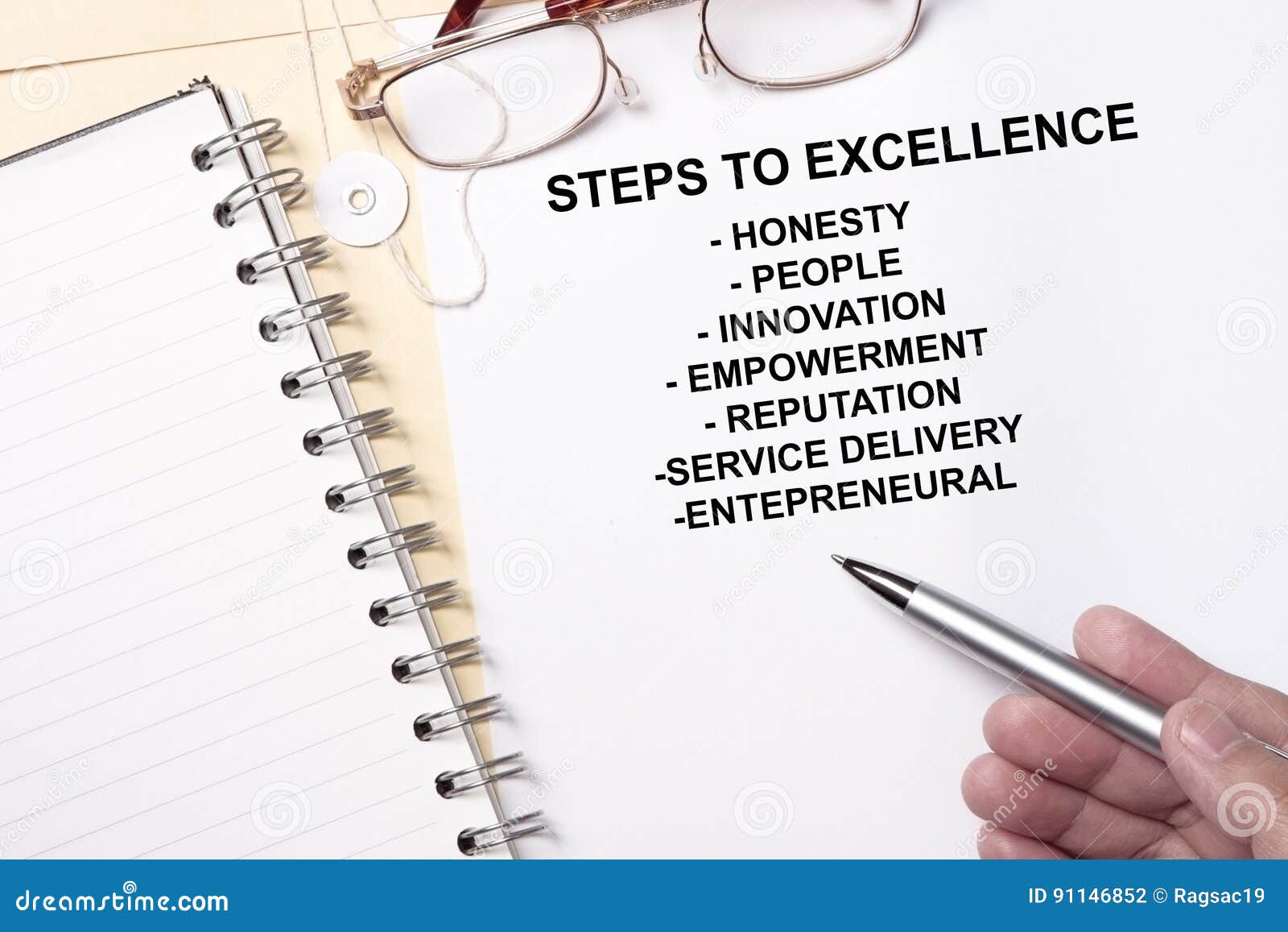 7 Steps To Excellence Concept - With Table Of Contents Royalty-Free ...