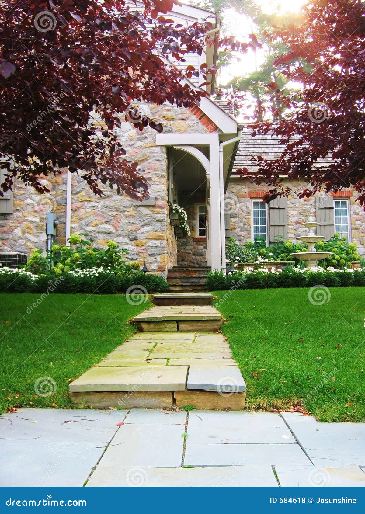 Steps to House stock photo. Image of shrub, residence, green - 684618