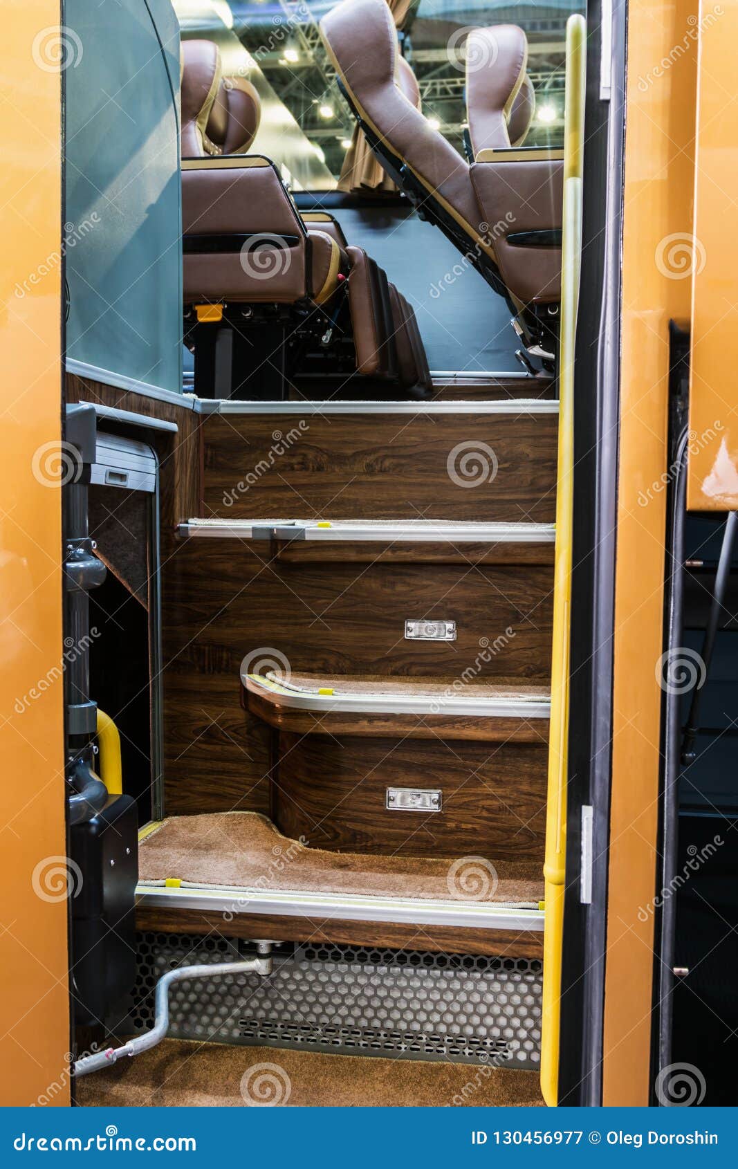Steps To the Interior of a Modern Tourist Bus Stock Image - Image of ...