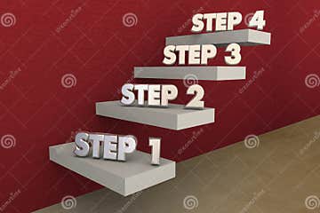 Steps 1 To 4 One Four Process Stairs Stock Illustration - Illustration ...
