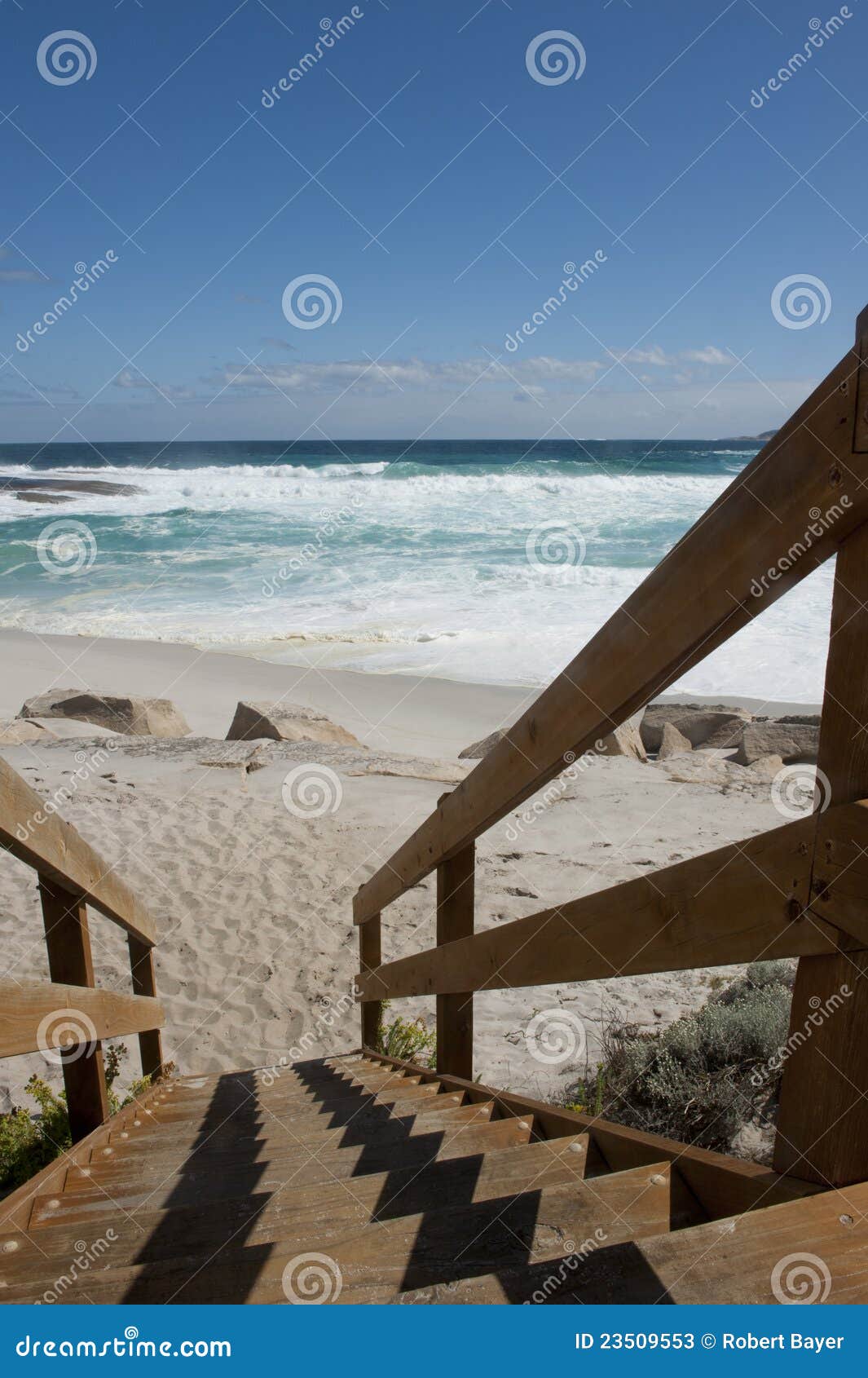 Steps to paradise beach stock image. Image of stairs - 23509553