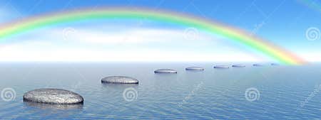 Steps to rainbow stock illustration. Illustration of care - 17581216