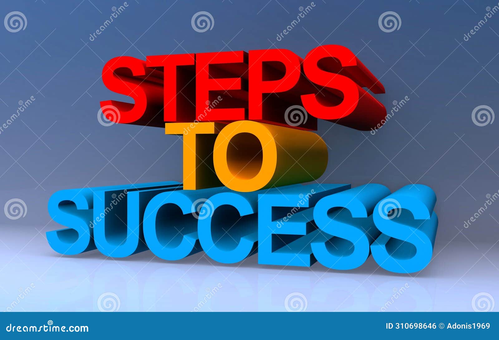 Steps to success on blue stock illustration. Illustration of objective ...