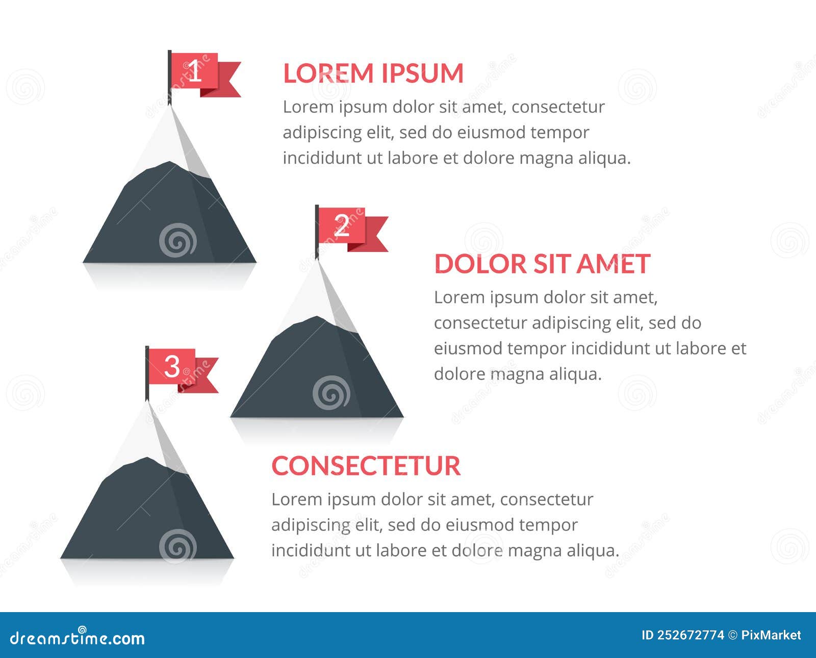 3 Steps to Success stock vector. Illustration of chart - 252672774
