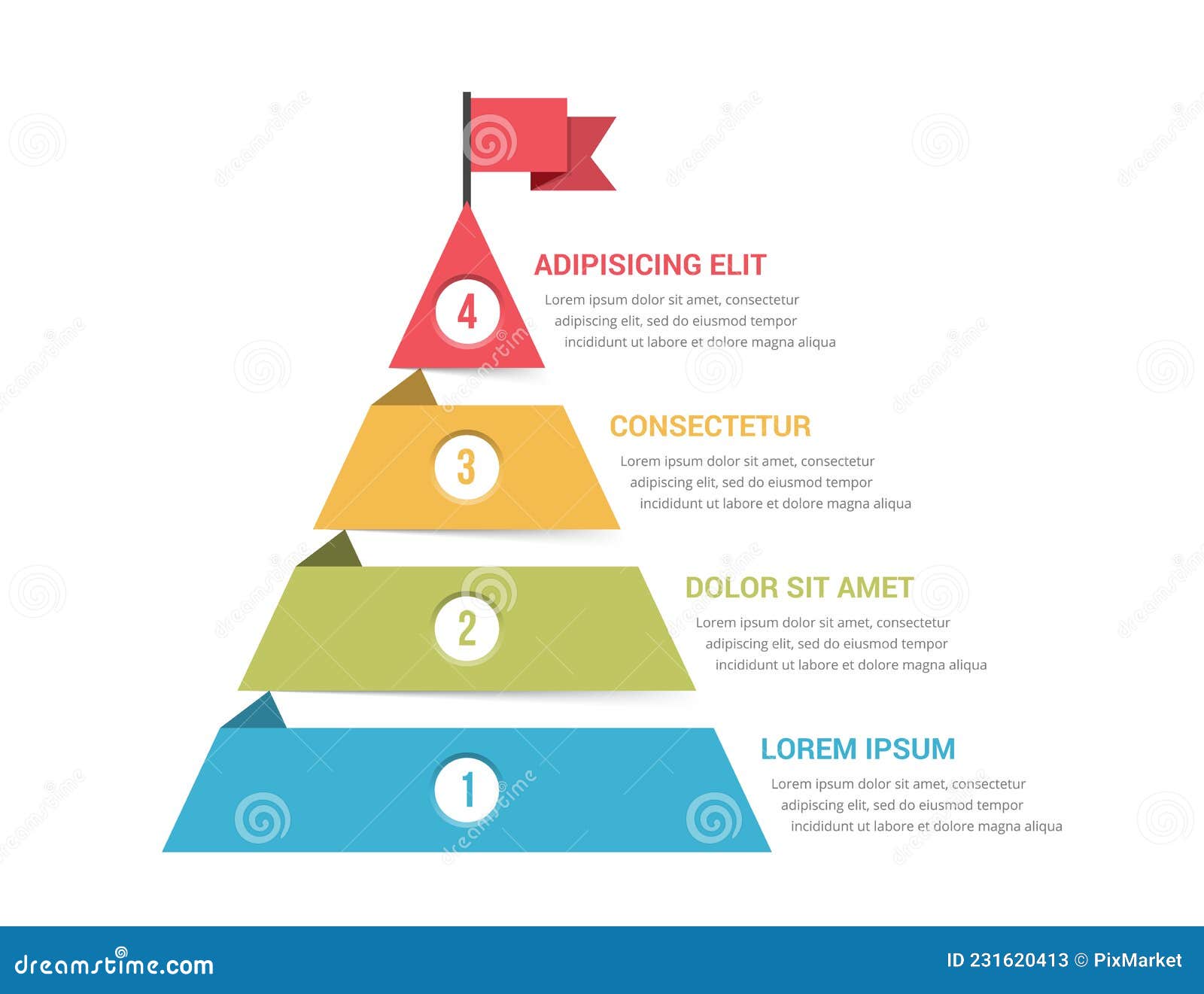 4 Steps to Success stock vector. Illustration of concept - 231620413