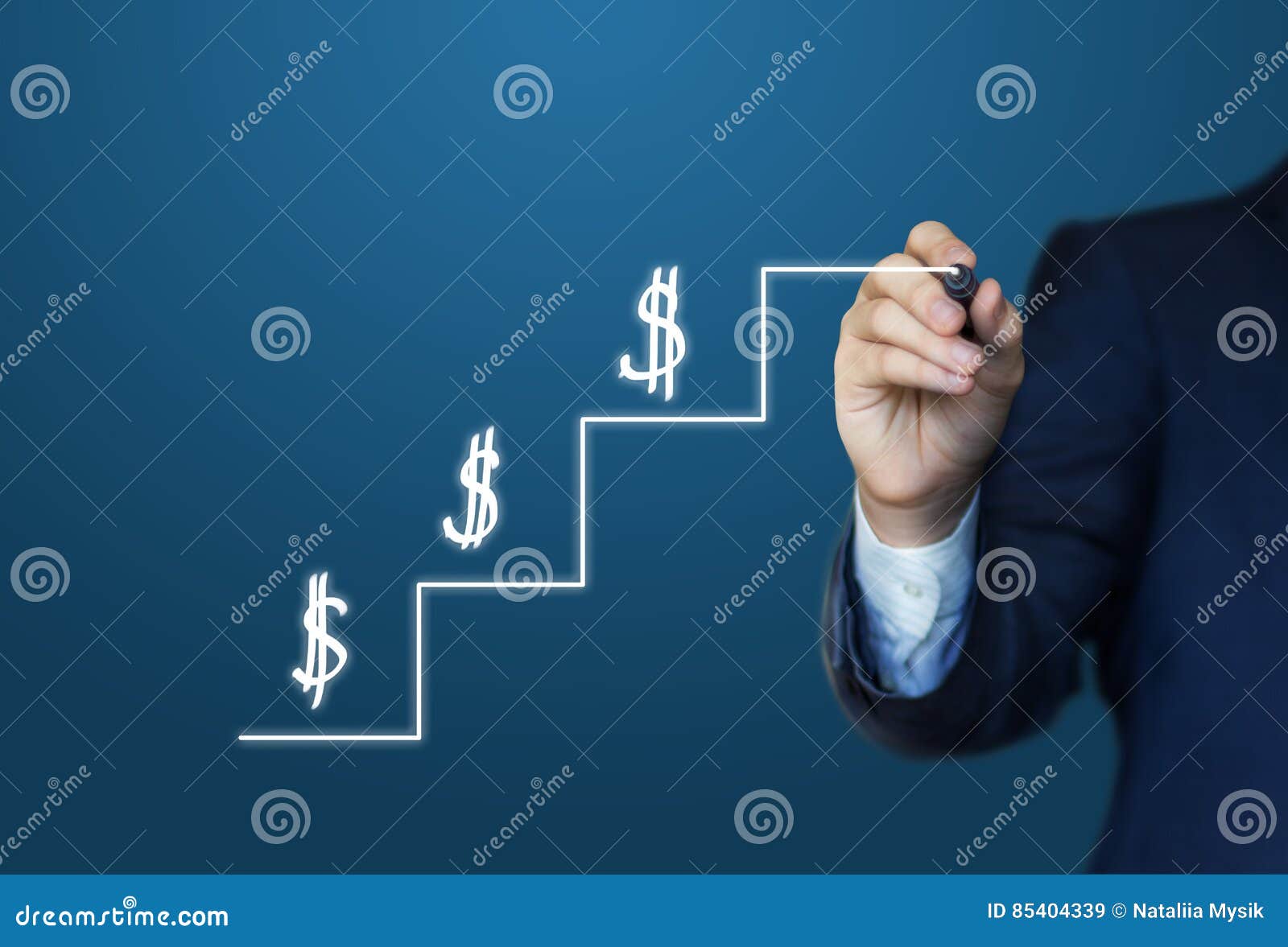 Steps To Success and Growth of Money. Stock Illustration - Illustration ...