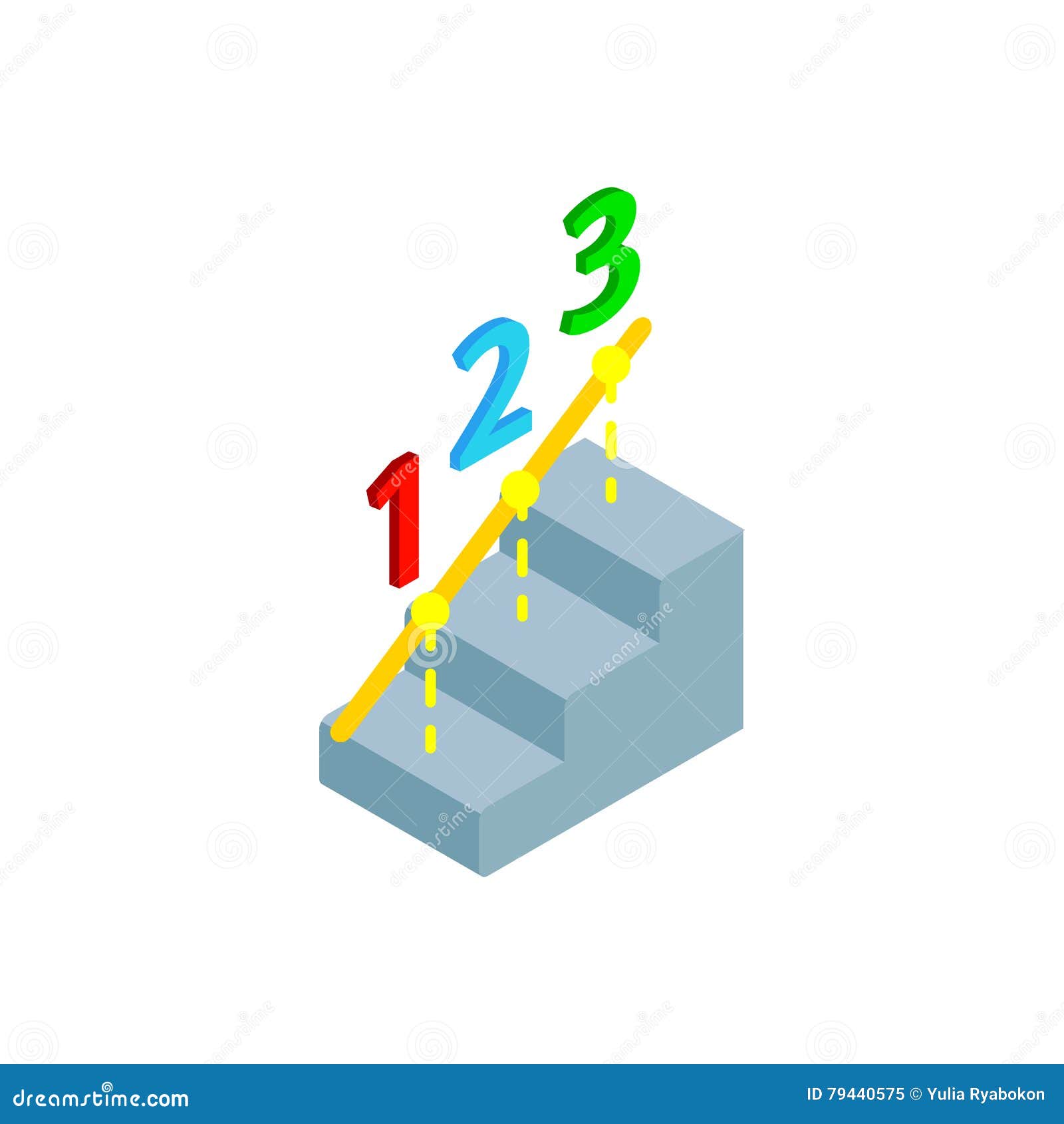 Steps To Success Icon, Isometric 3d Style Stock Vector - Illustration ...