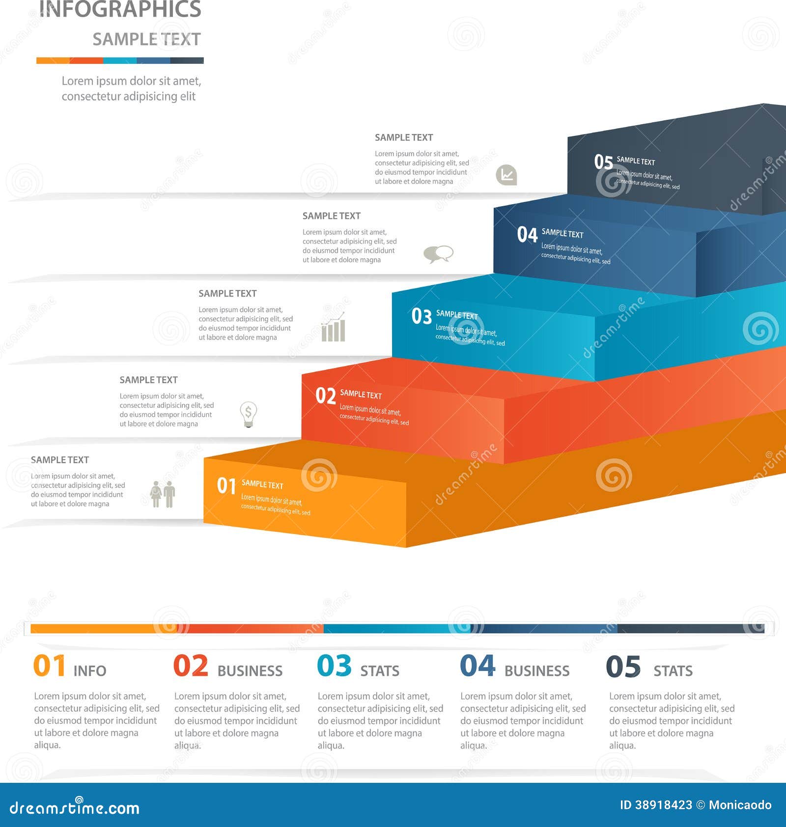 Steps to success stock vector. Illustration of diagram - 38918423