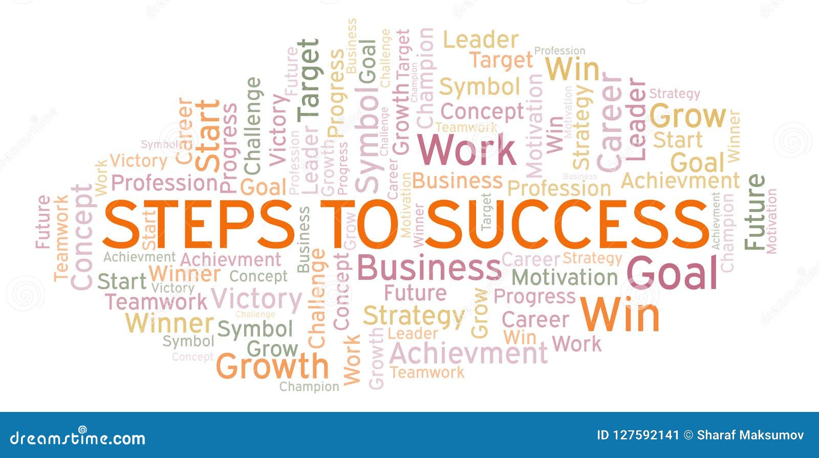 Steps To Success Word Cloud. Stock Illustration - Illustration of ...