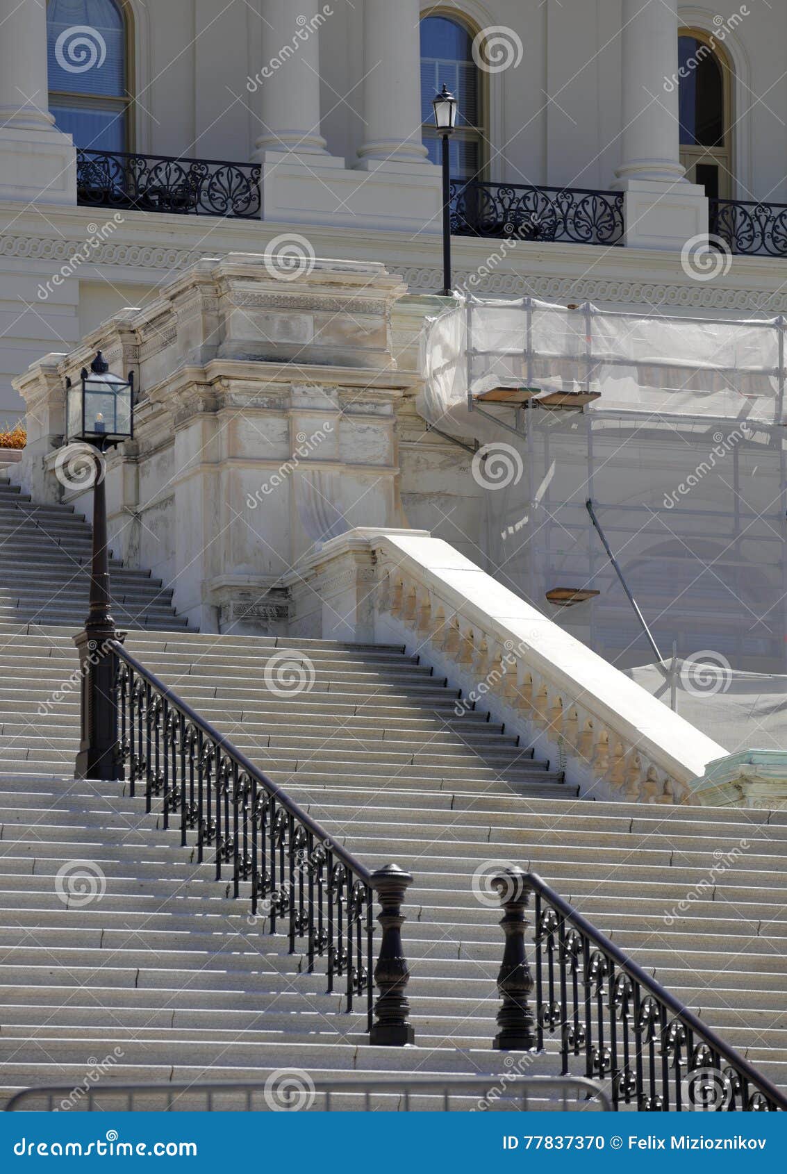 Steps To the US Capitol Building DC Stock Photo - Image of construction ...