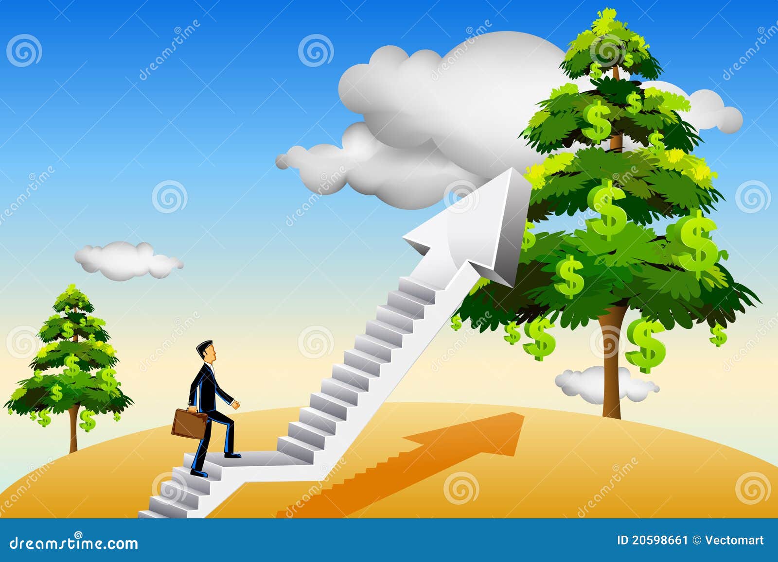 Steps towards success stock illustration. Illustration of people - 20598661