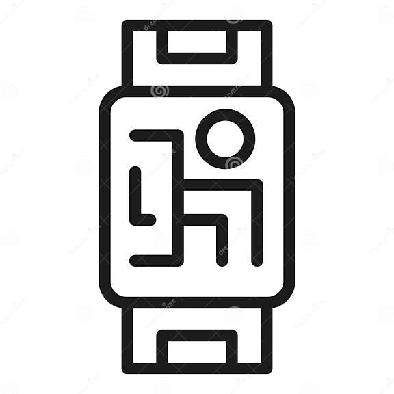 Steps Tracker Icon, Outline Style Stock Vector - Illustration of line ...
