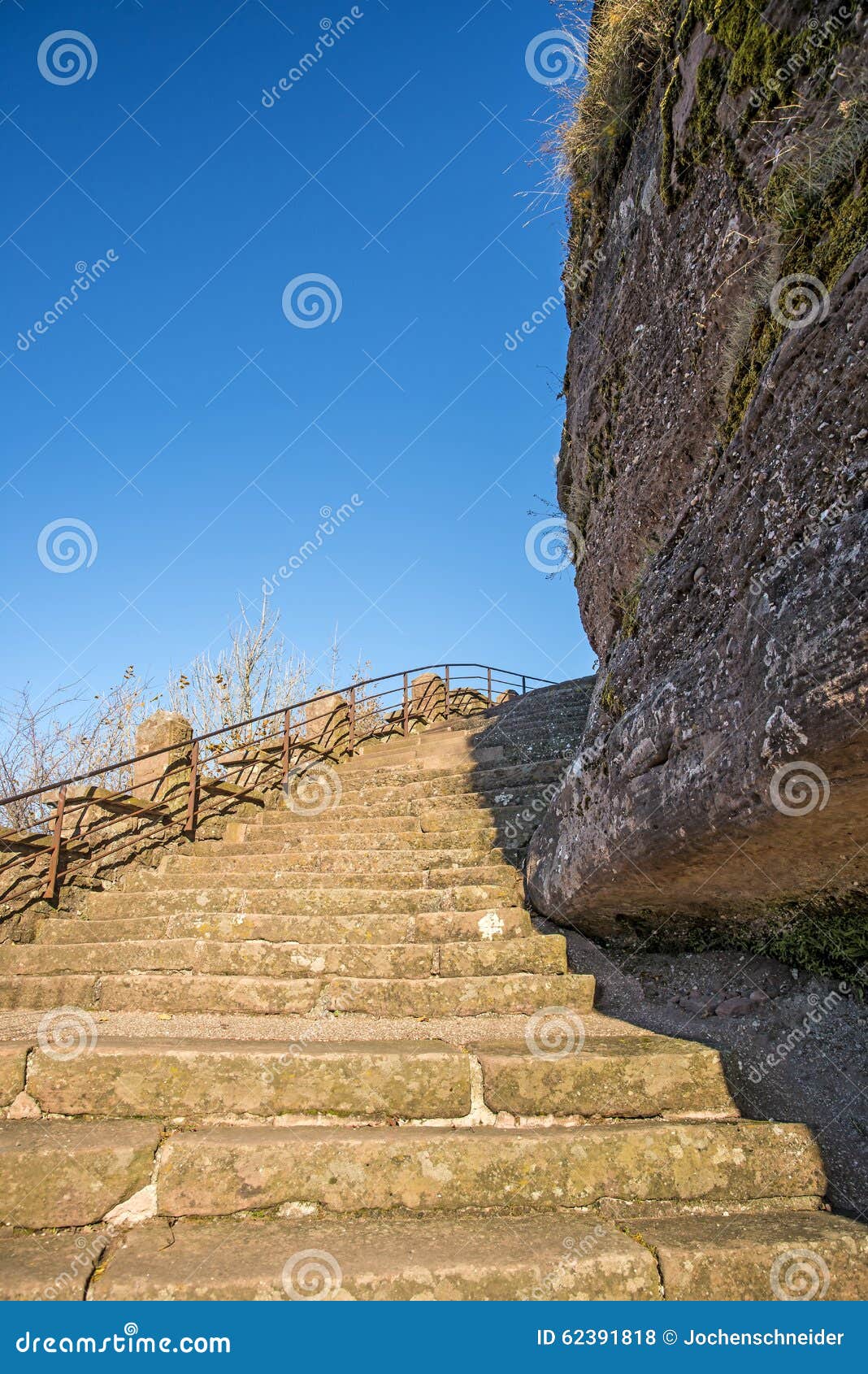 Steps Up To the Rock of Dabo Stock Photo - Image of destination, alsace ...