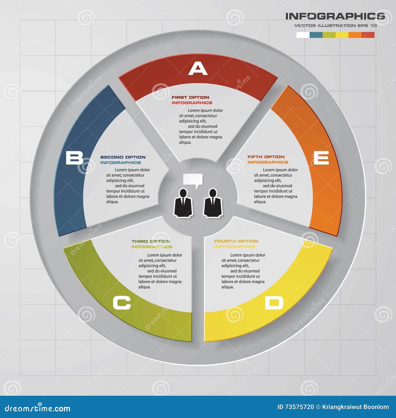 5 Steps Vector Circle for Infographic. Template for Diagram Stock ...