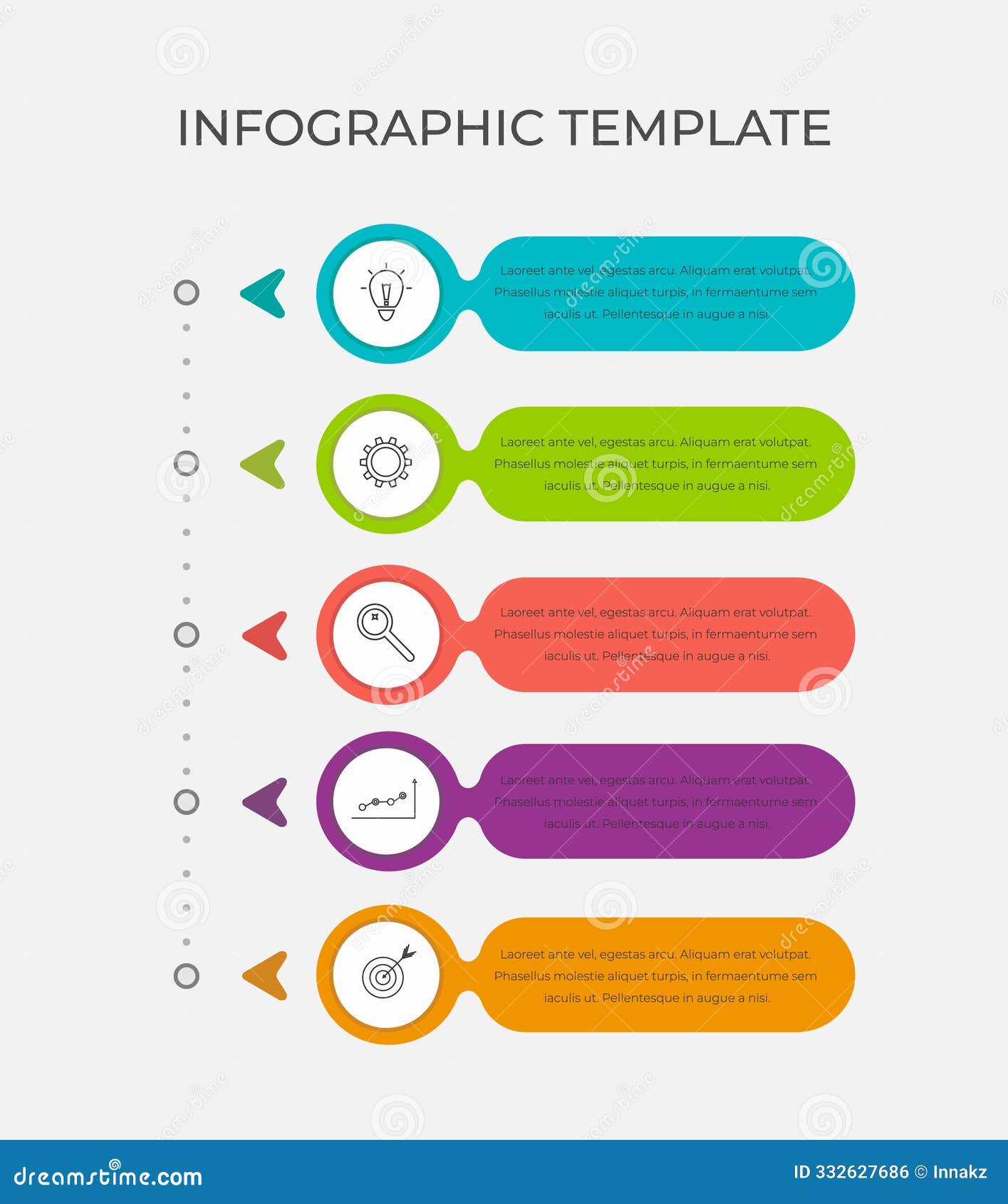 5 Steps Vector Infographic. Flat Infographics Template. Creative ...