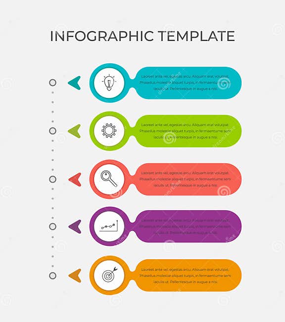 5 Steps Vector Infographic. Flat Infographics Template. Creative ...