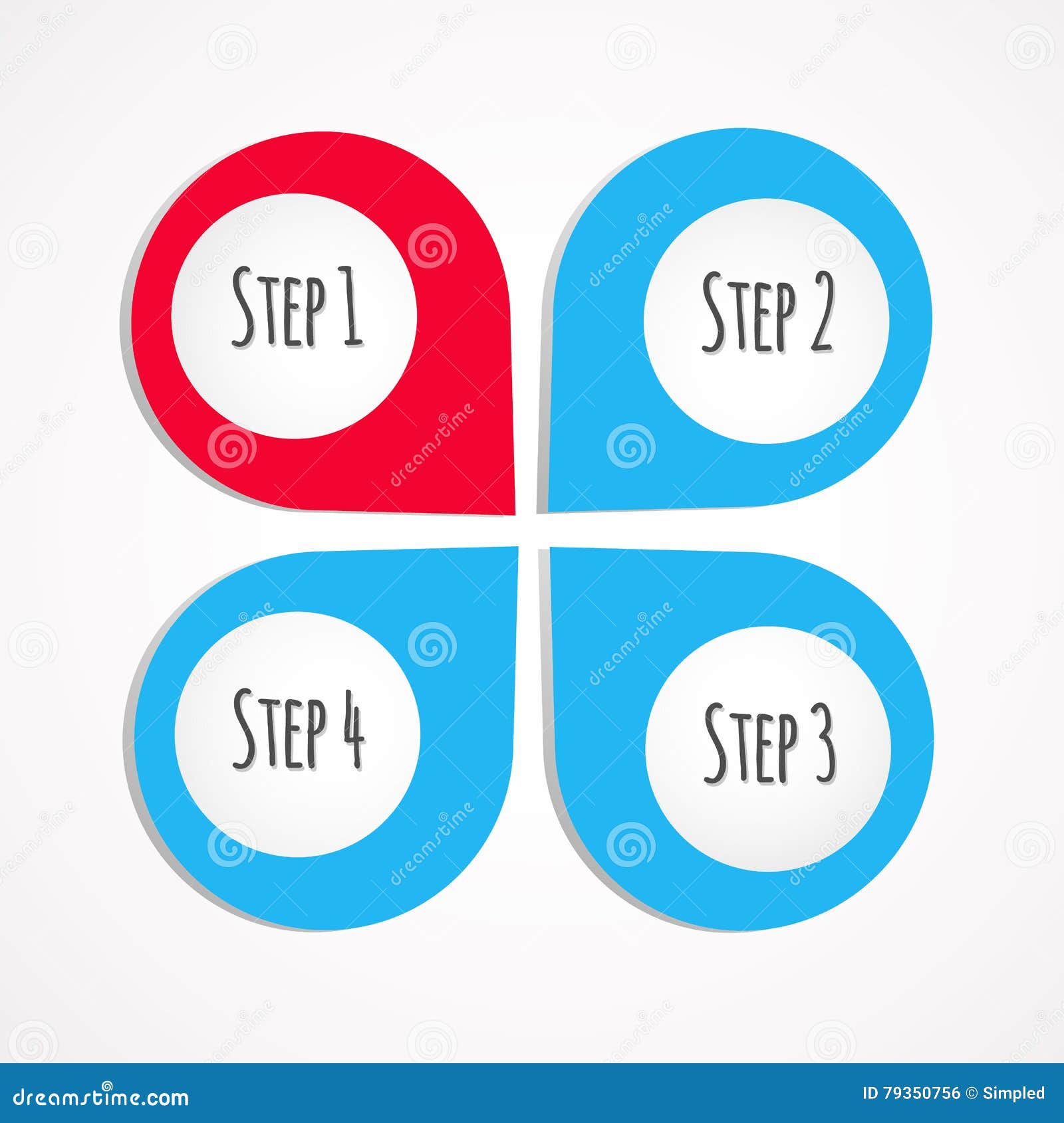 4 Steps Vector Red and Blue Infographics Stock Vector - Illustration of ...