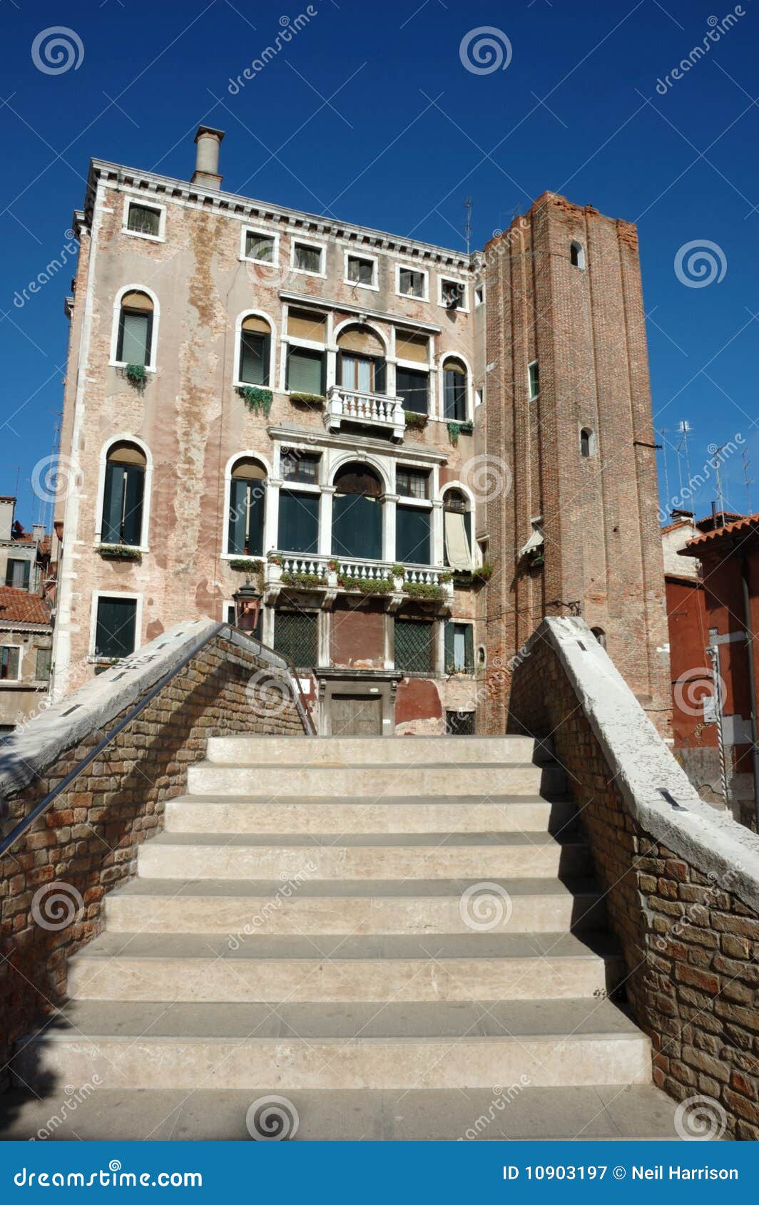 Steps in venice stock image. Image of house, tower, architectural ...