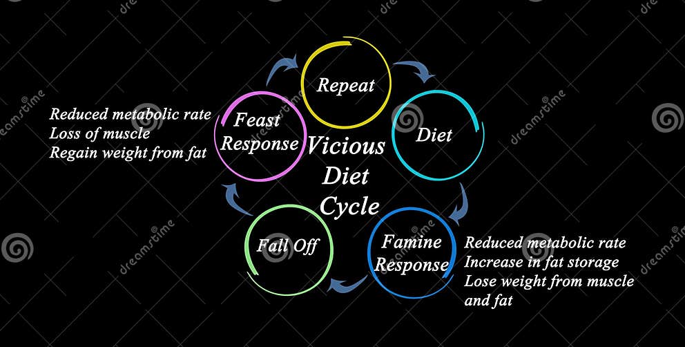 Vicious Diet Cycle stock illustration. Illustration of muscle - 194482545