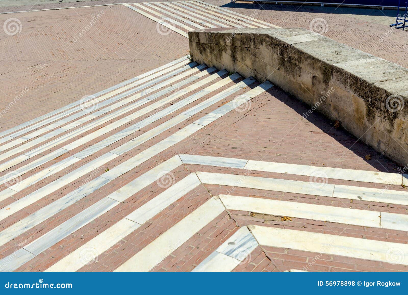 Steps and Walkway with Square Stone Tiles Stock Photo - Image of ...
