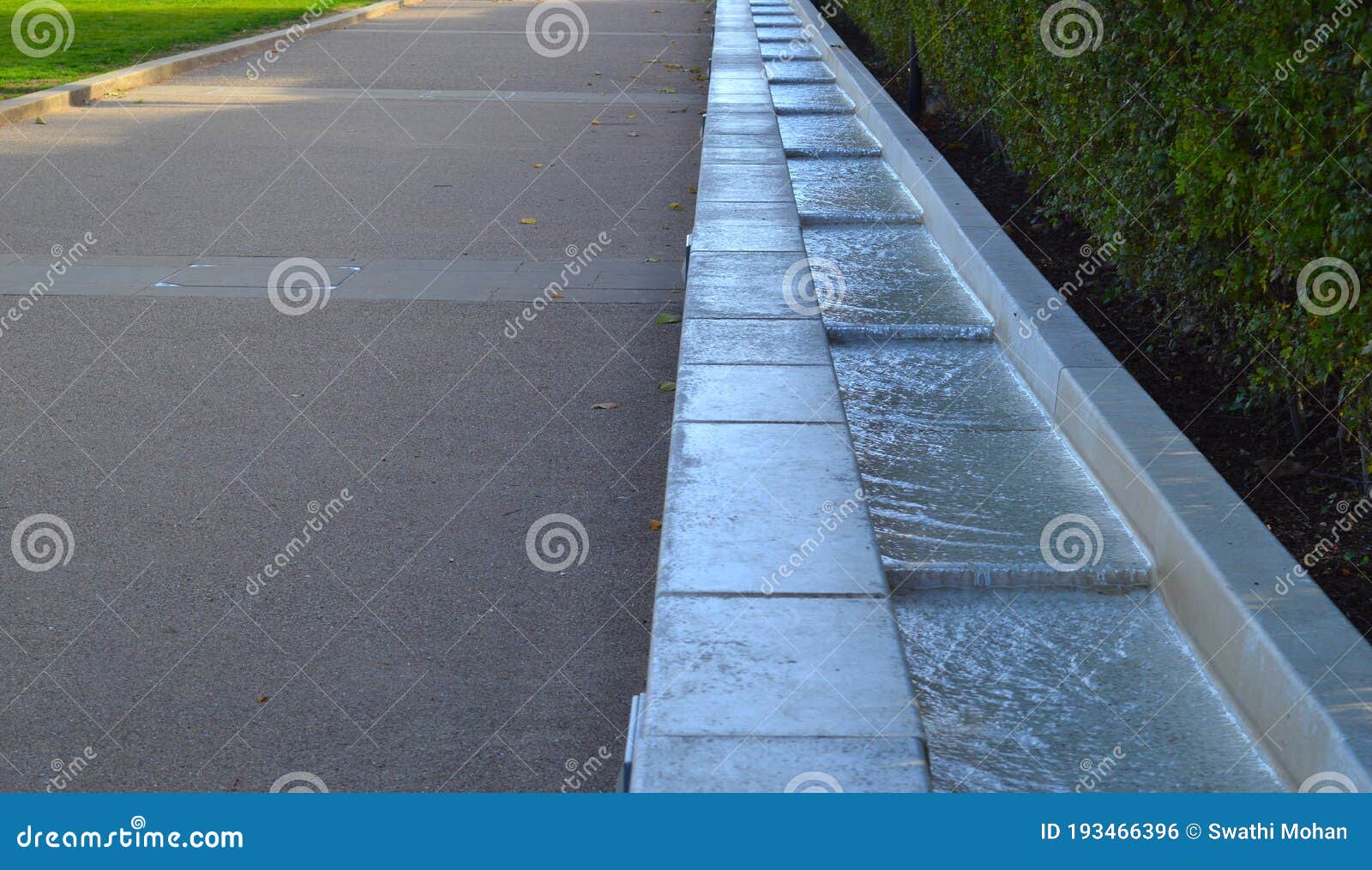 Steps with water flowing stock photo. Image of climate - 193466396
