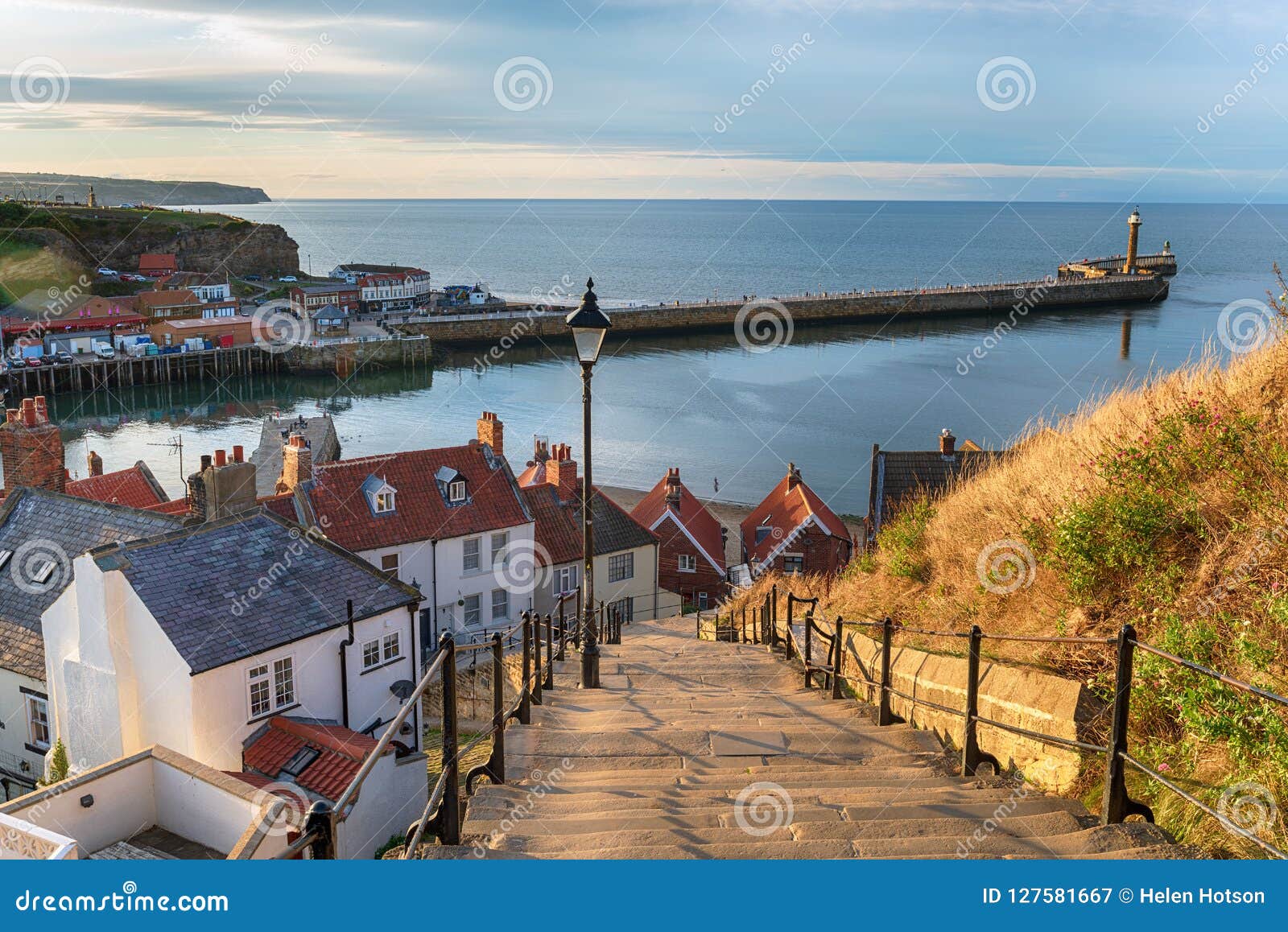 Whitby in Yorkshire stock image. Image of houses, coastal - 127581667