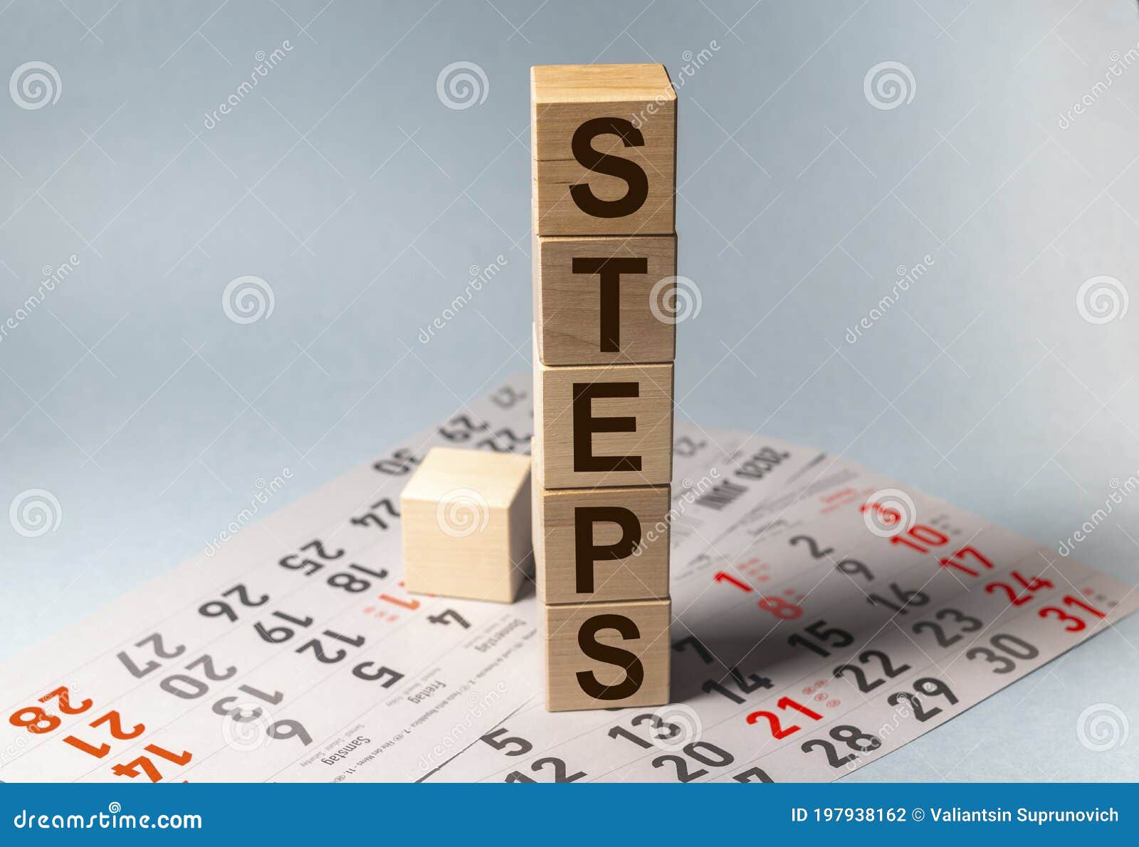 STEPS Word On The Wood Blocks Concept With Chart, Coins, Notebook And ...