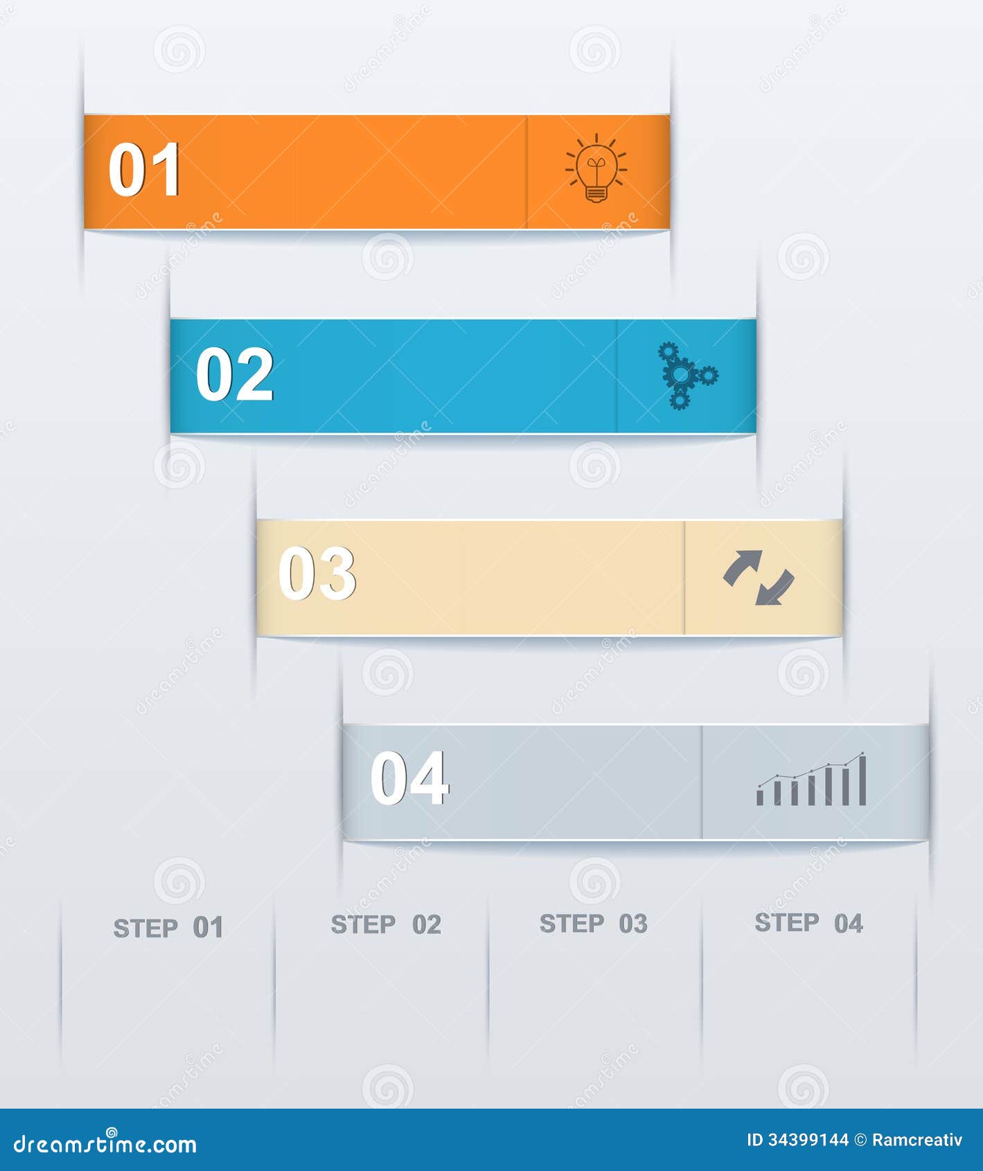 Stepwise Numeric Template Infographic Stock Vector - Illustration of ...