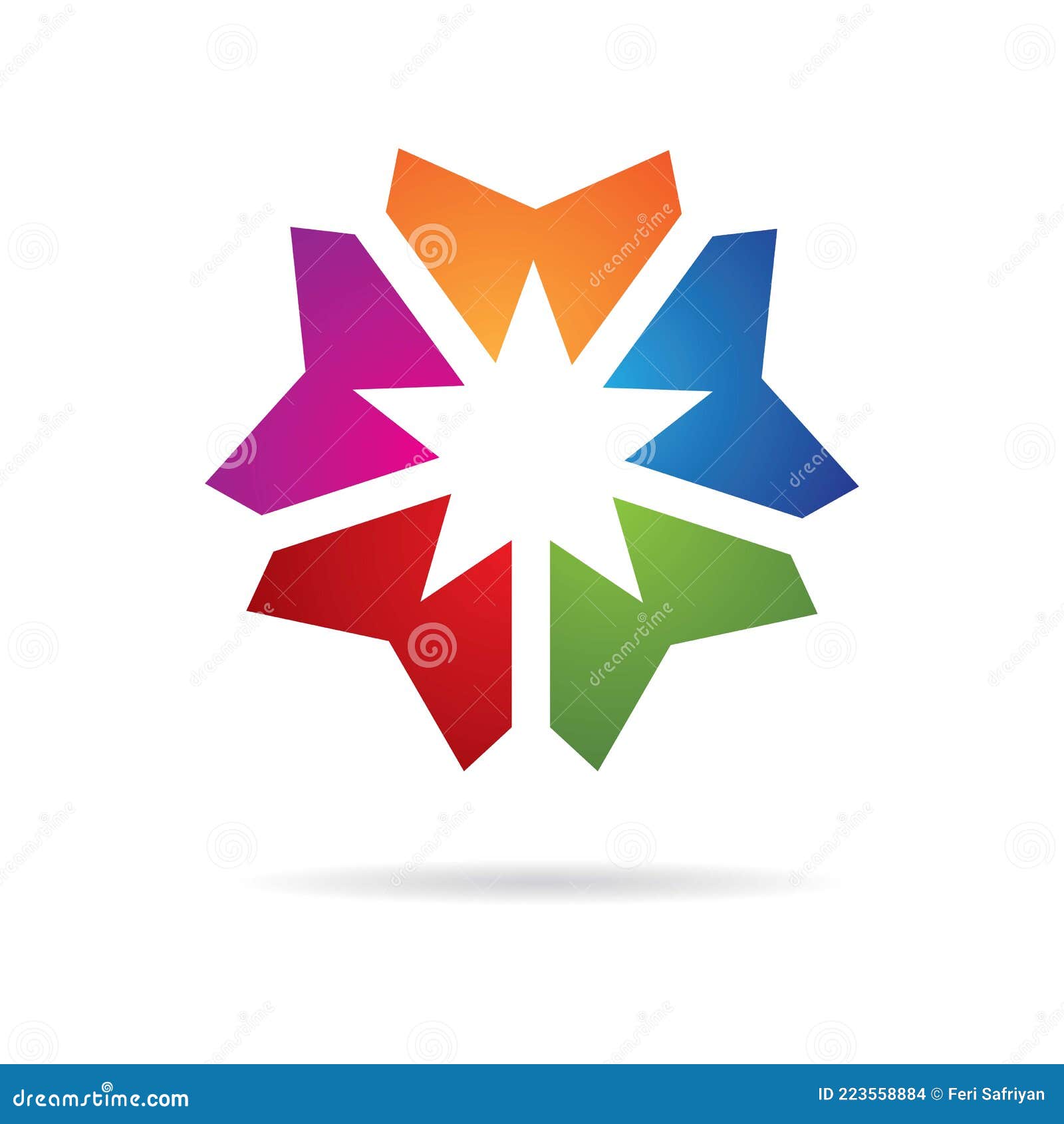 Ster-logo vector vector illustratie. Illustration of vijf - 223558884