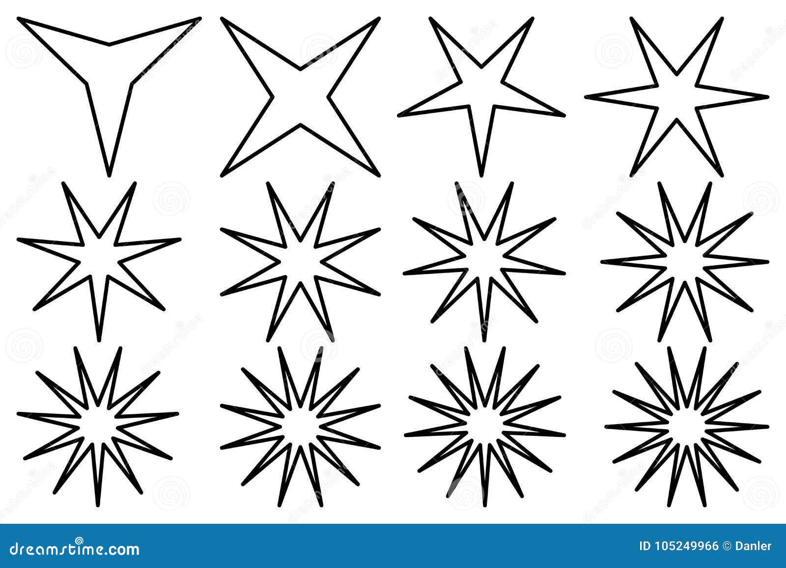 Ster - vectorreeks vector illustratie. Illustration of vorm - 105249966