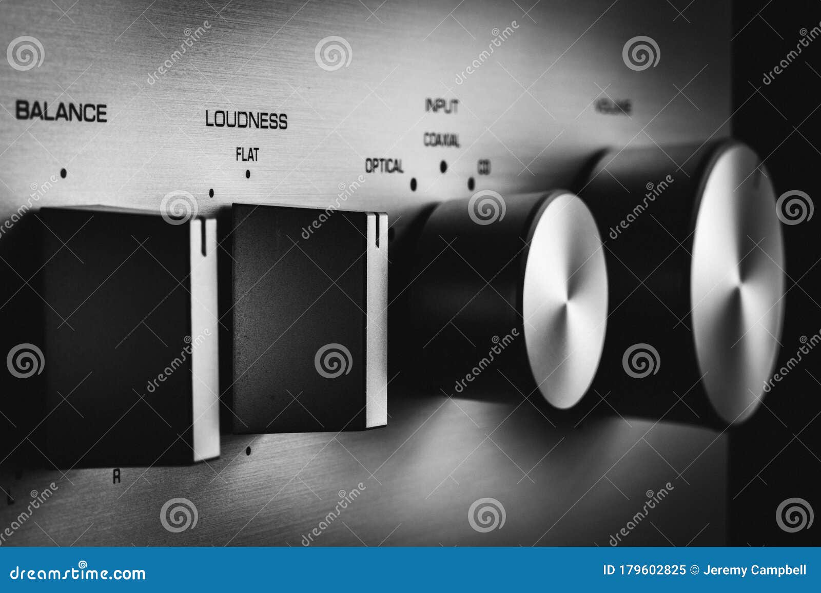 Stereo Amplifier Dials stock image. Image of contrast - 179602825