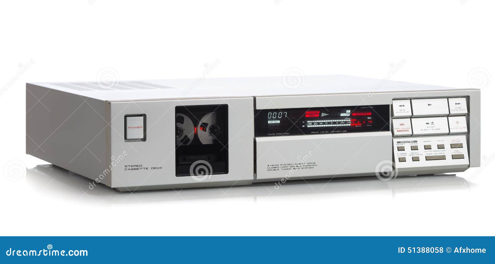 Stereo cassette deck stock photo. Image of sound, counter - 51388058