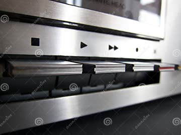 Stereo Cassette Tape Deck Player Controls Closeup Stock Image - Image ...
