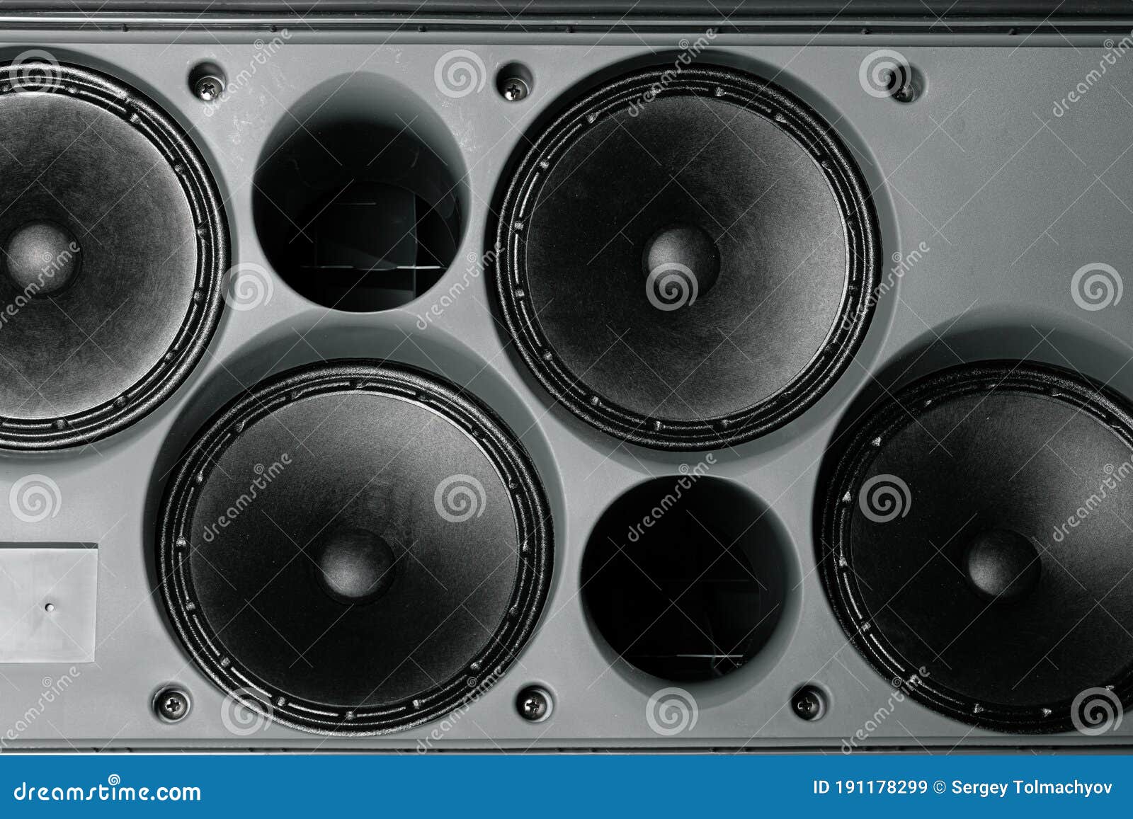 Stereo Column of Modern Audio System Close Up Stock Image - Image of ...