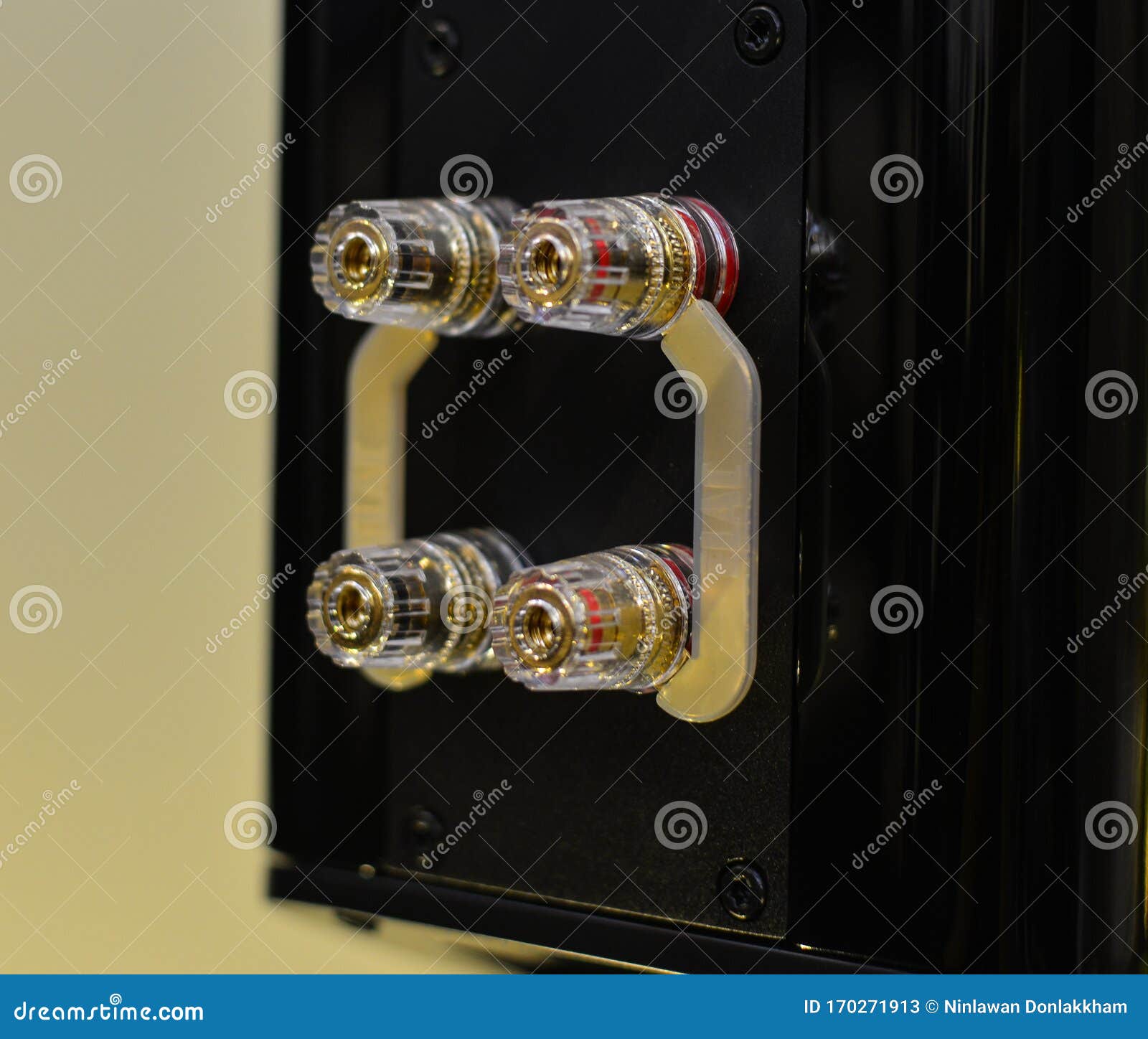 Stereo Connectors on the Amplifier for Display Stock Image - Image of ...