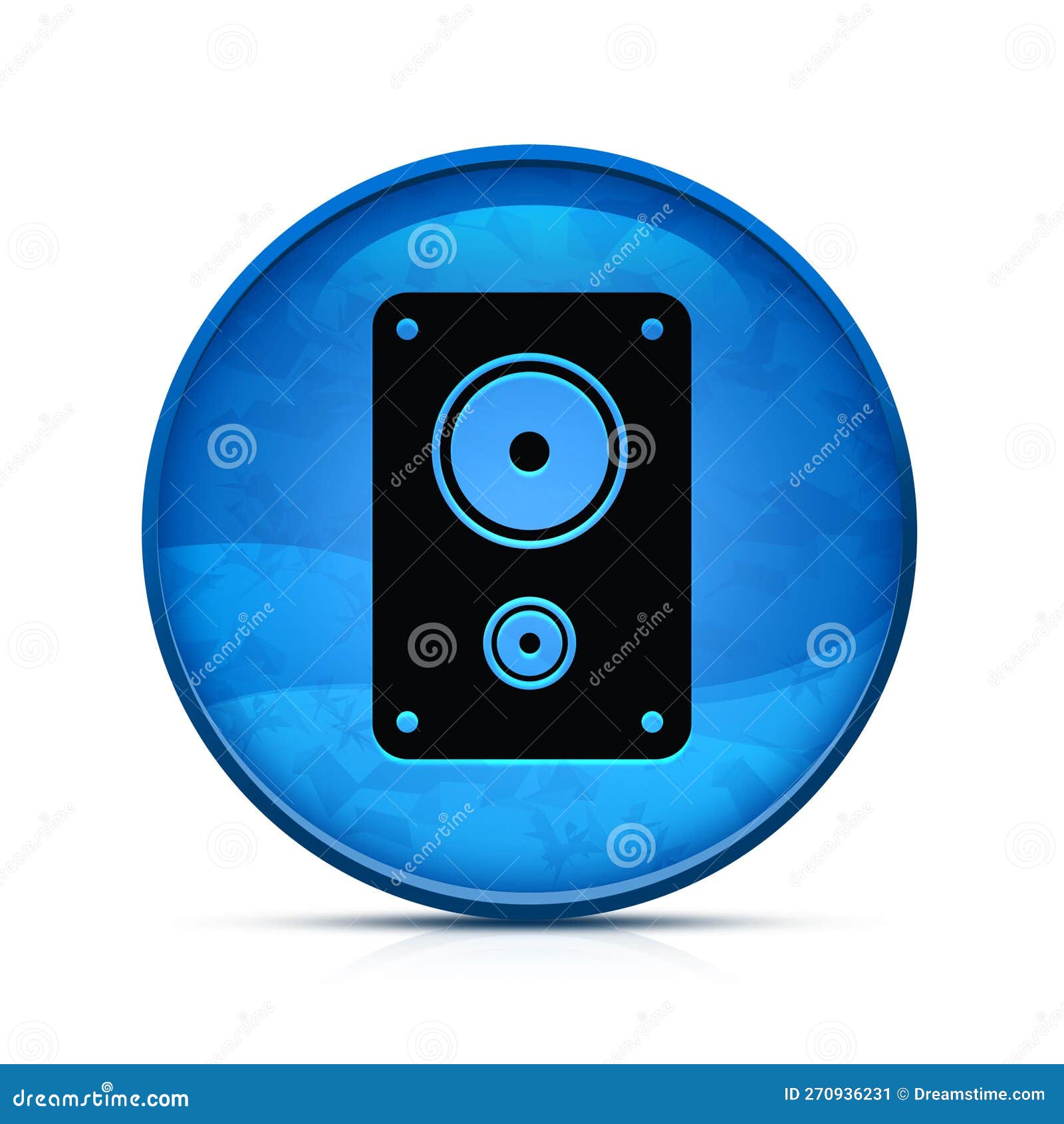 Stereo Icon on Classy Splash Blue Round Button Illustration Stock ...