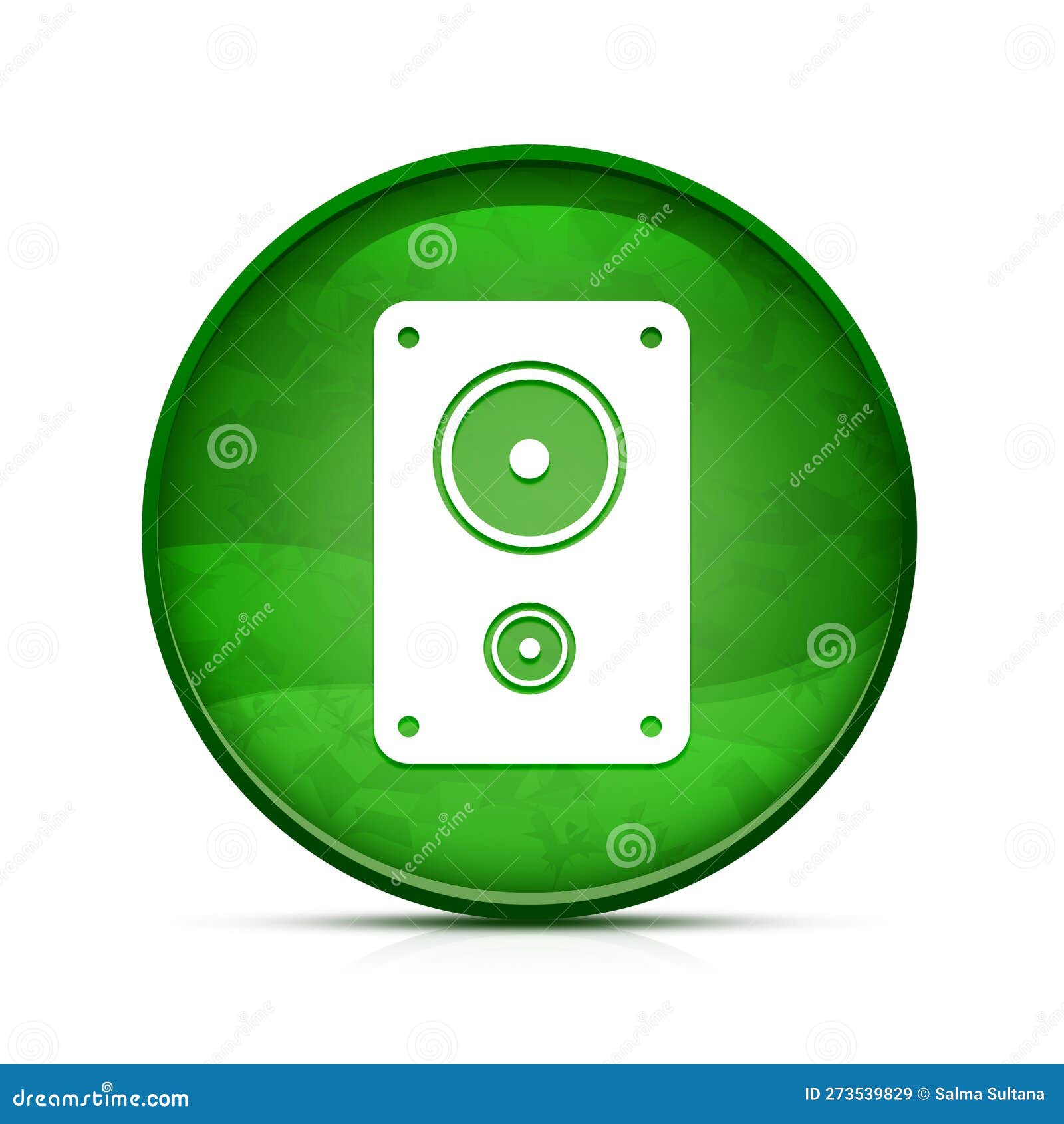 Stereo Icon on Classy Splash Green Round Button Illustration Stock ...