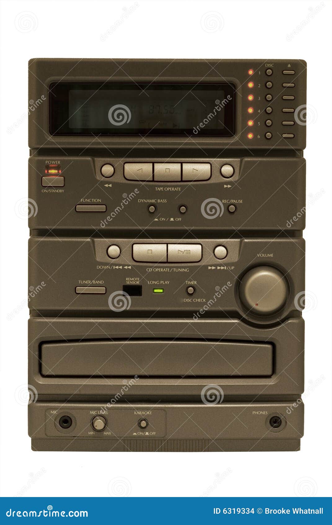 Stereo-installatie op wit stock foto. Image of mono, stereo - 6319334