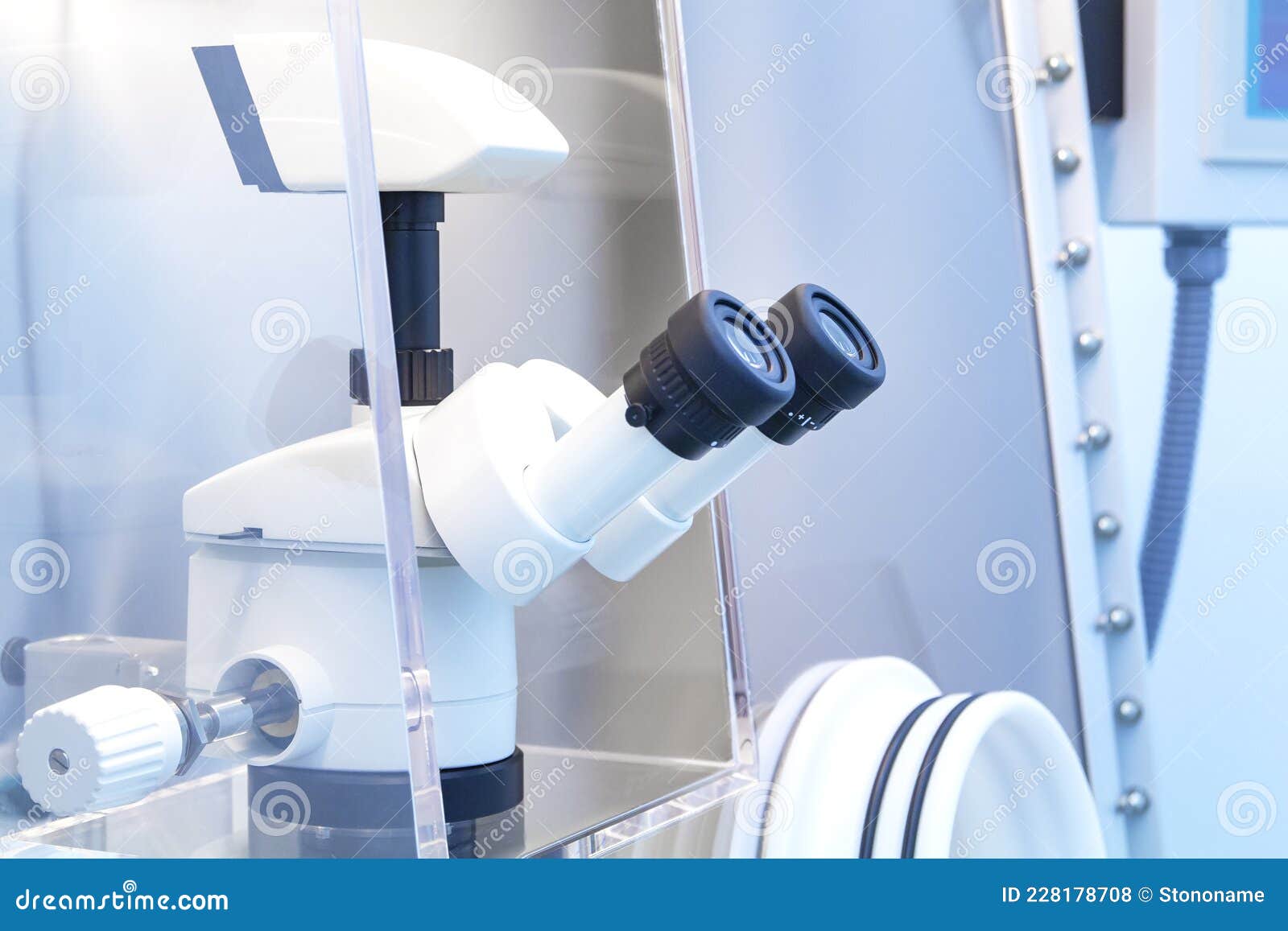 Stereo Microscope in the Laboratory, Close Up Eyepieces, Ocular Stock ...
