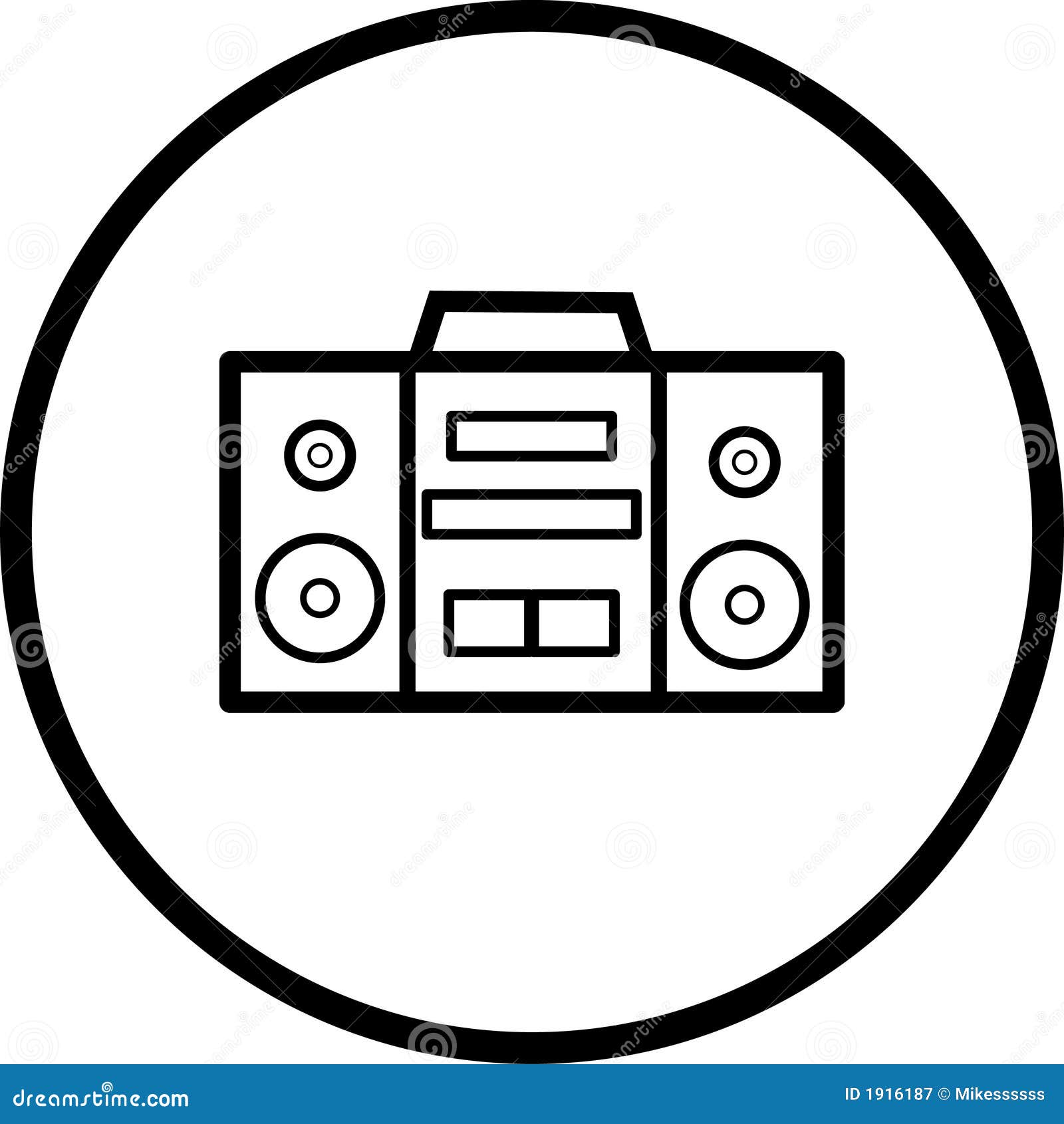 Stereo Music Player Vector Symbol Stock Vector - Illustration of radio ...
