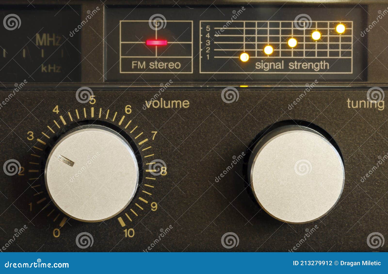 Stereo Receiver Knobs and Indicators Stock Photo - Image of electronic ...
