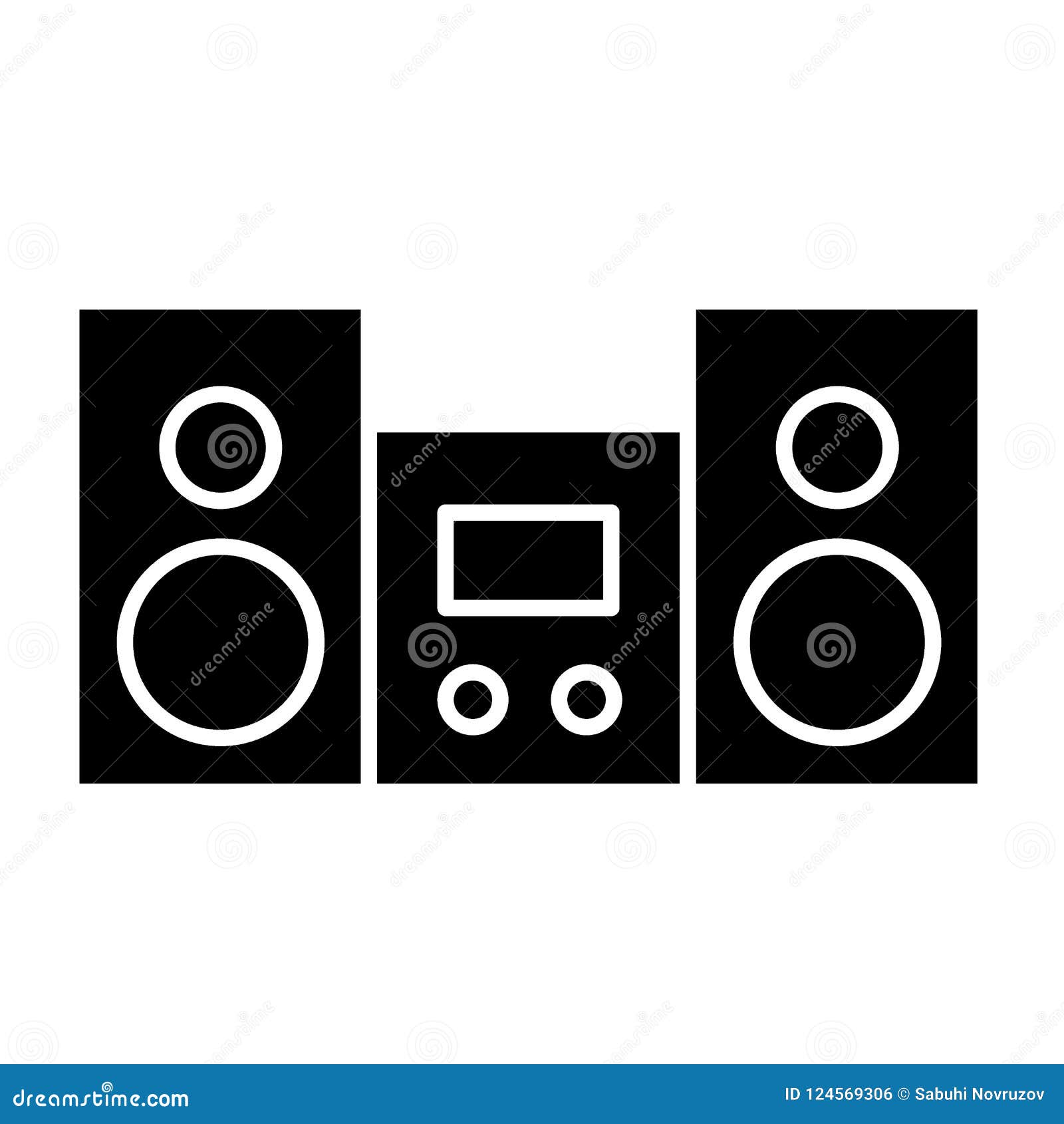Stereo Solid Icon. Stereo System Vector Illustration Isolated on White ...