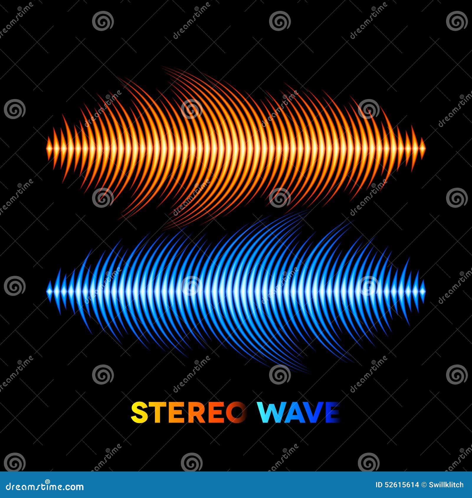 Stereo sound waveform stock vector. Illustration of equipment - 52615614