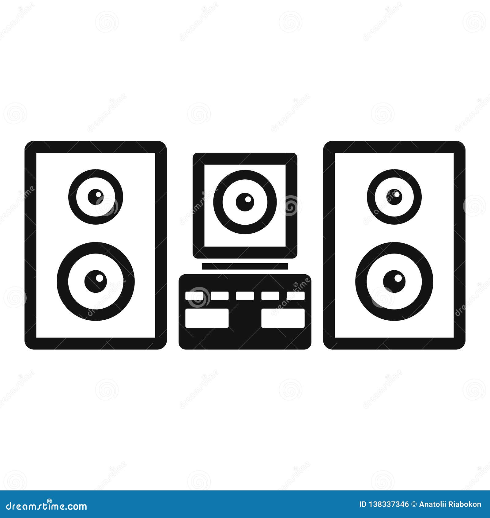 Stereo System Icon, Simple Style Stock Vector - Illustration of ...