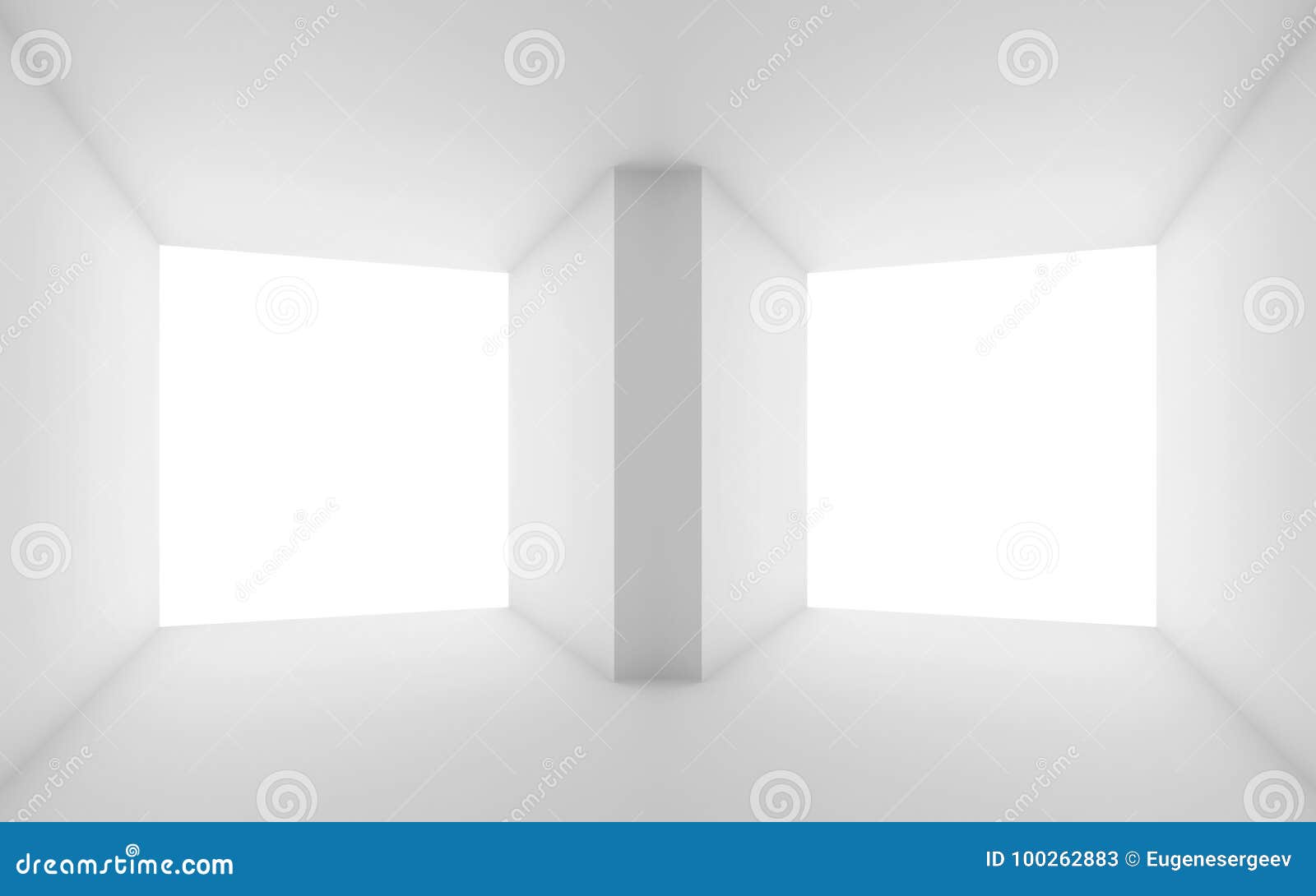 Stereo Vision Concept. Abstract Interior 3d Stock Illustration ...