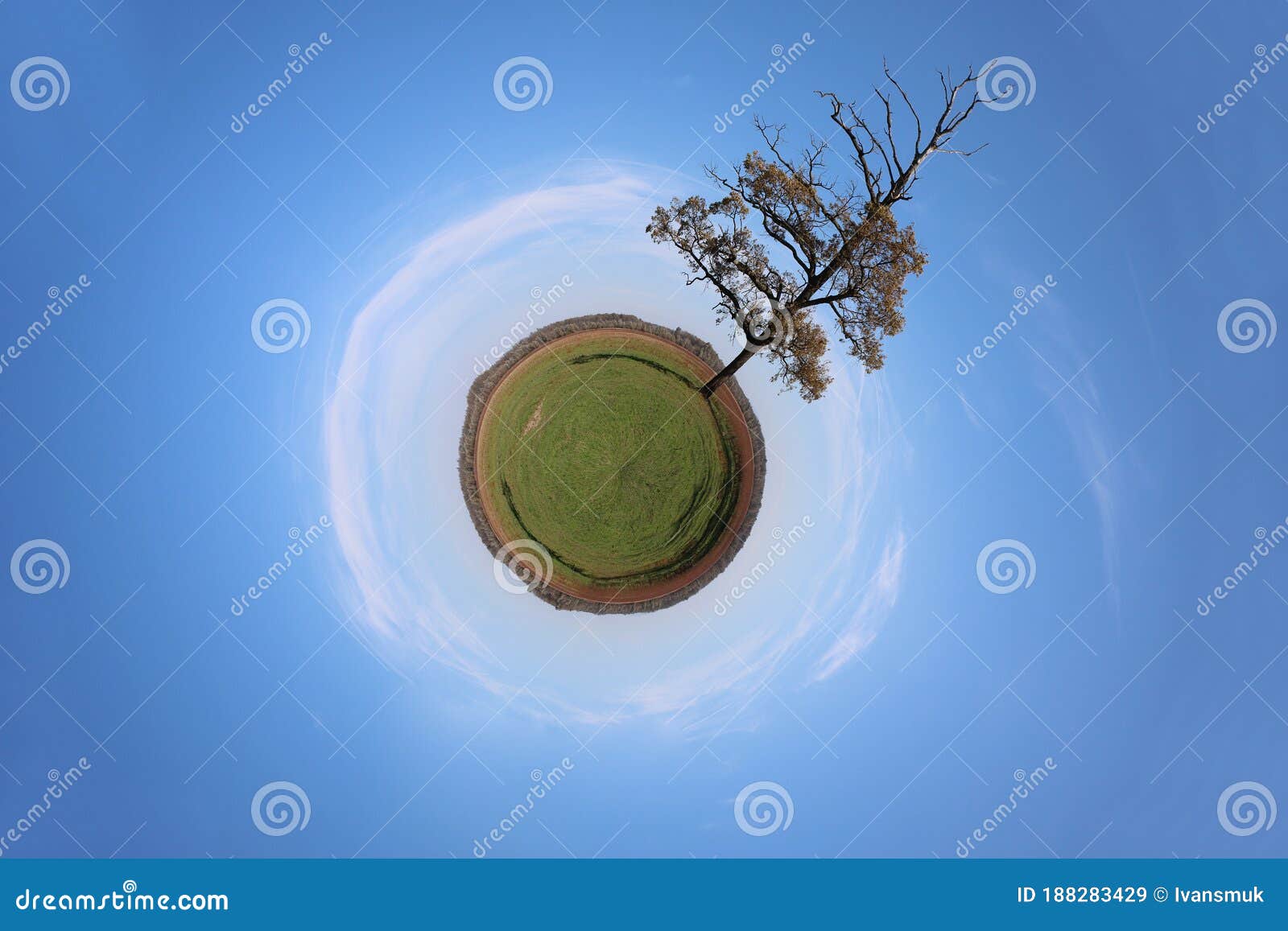 Hay Field. 360 Stereographic Projection. Stock Photography ...