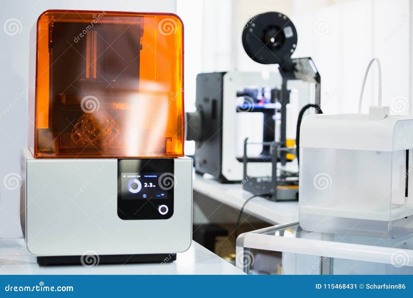 A Stereolithography 3d Printer Stock Image - Image of machinery ...
