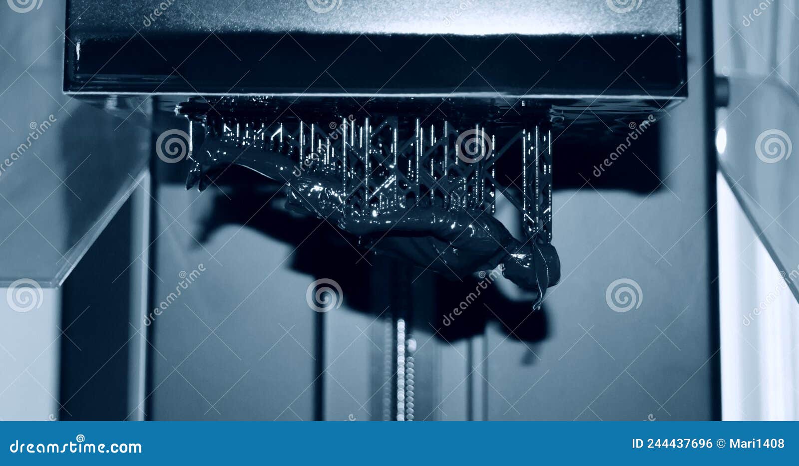 Stereolithography DPL 3d Printer Create Detail, Platform Move Close-up ...