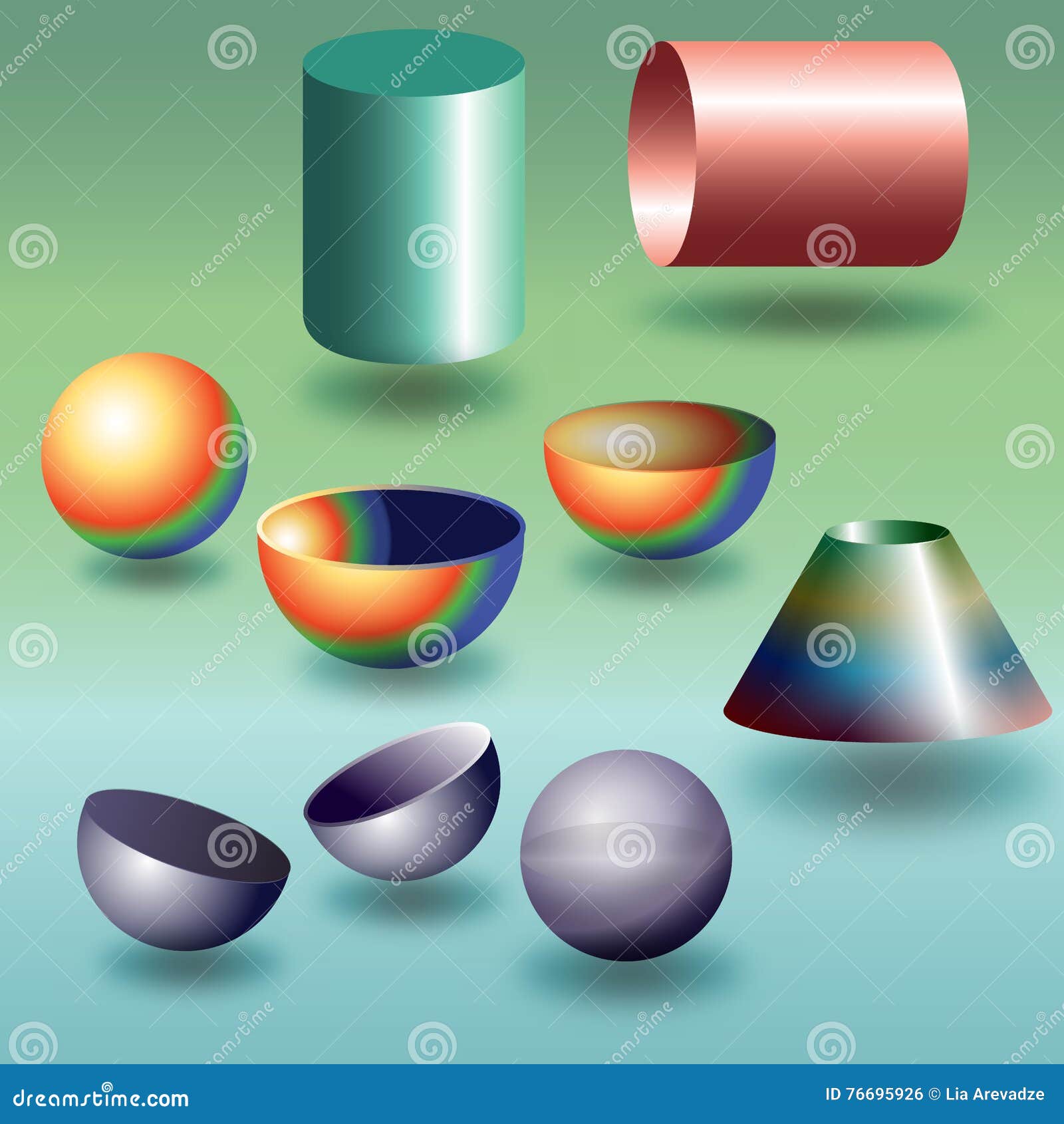 Set Of Abstract Stereometry Shape: Sketched Geosphere, Torus ...
