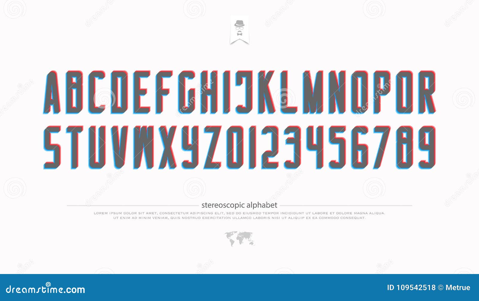 Stereoscopic Distortion, 3d Anaglyph Font Alphabet Letters Cartoon ...